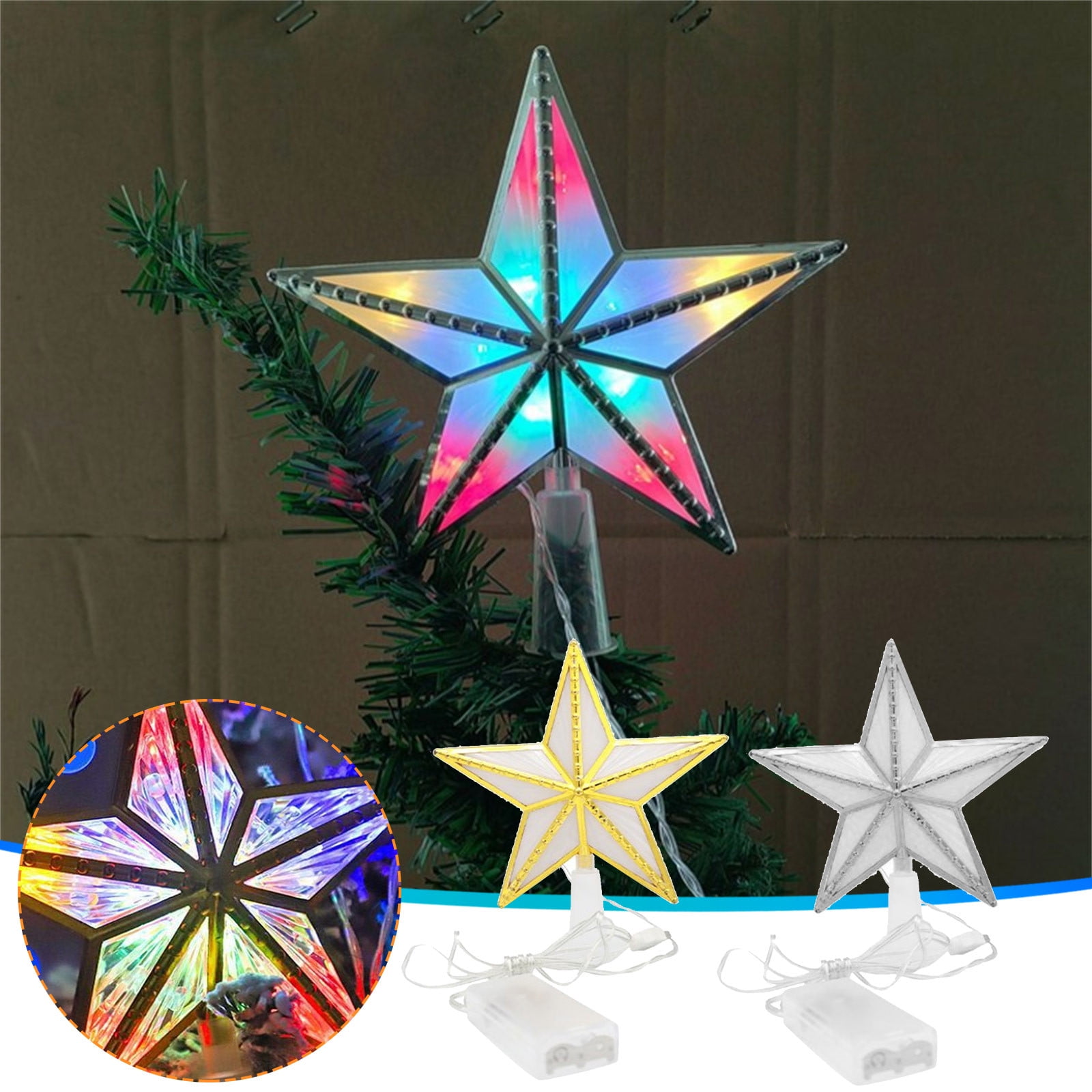 Kabnic Christmas Tree Topper, Elegant Sparkling Star Tree Decor ...