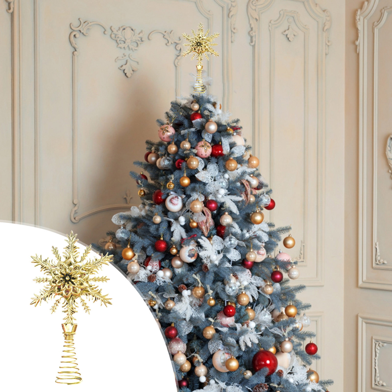 Kabnic Christmas Tree Topper, Elegant Sparkling Star Tree Decor ...