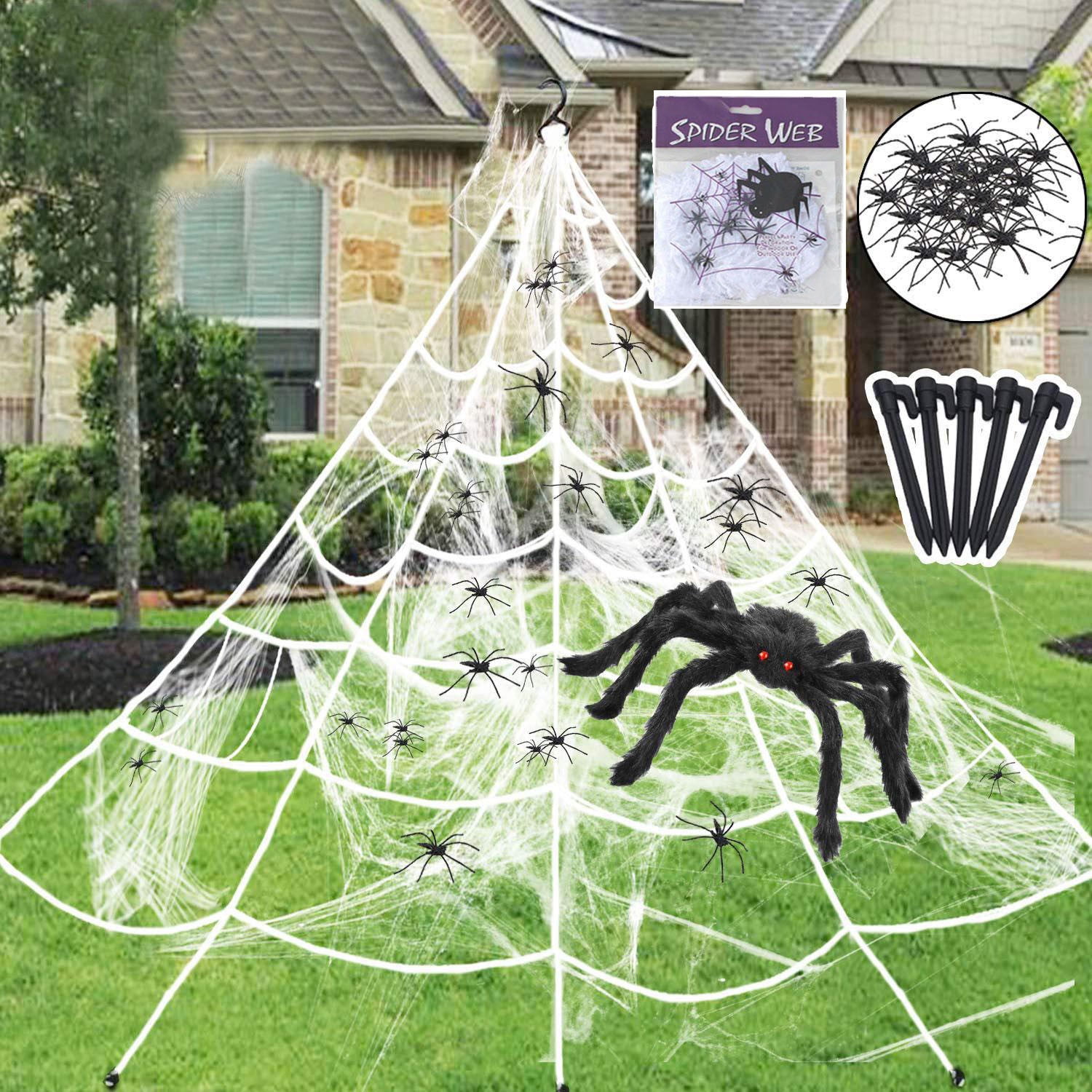 Kabnic Giant Fake Spider with Triangular Web for Halloween | Indoor ...