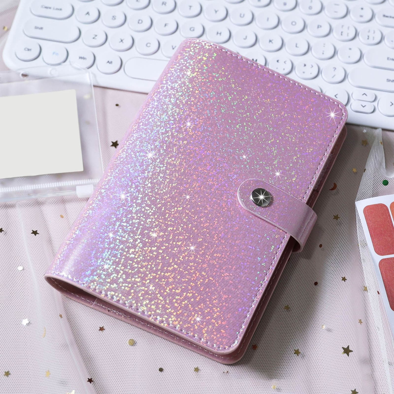 Kabnic Server Books for Waitress, A6 Binder 6 Ring, Glitter Leather ...