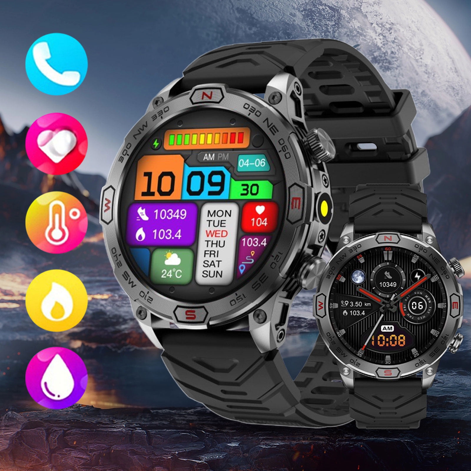 Kabnic Smart Watch for Men, Smart Sports Watch, HD Smart Bracelet ...