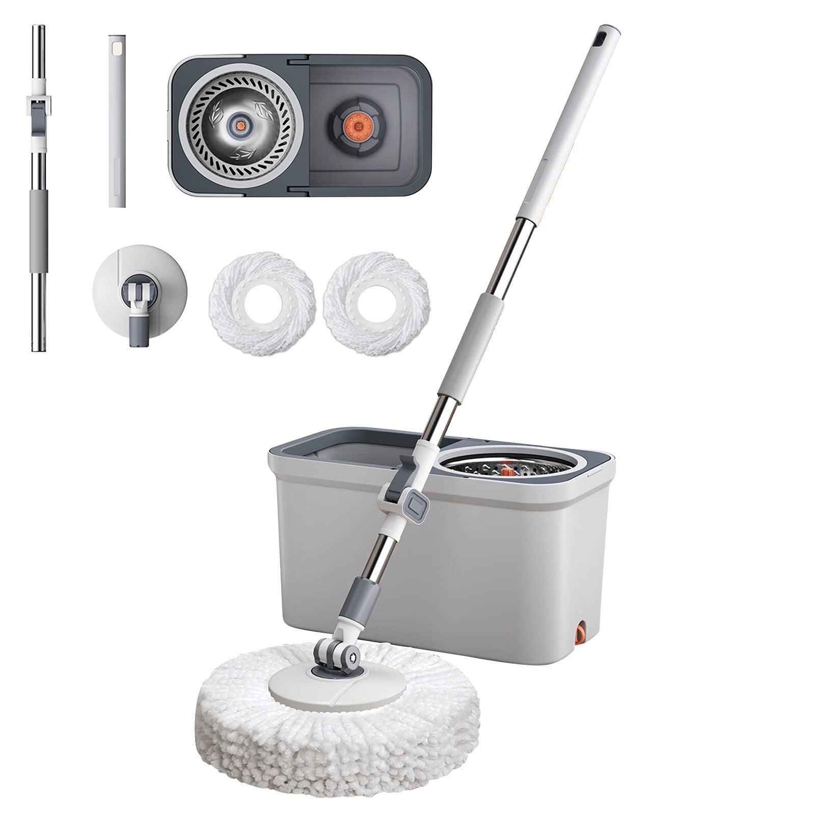 Kabnic Spin Mop and Bucket System with Wringer Set for Floors Cleaning ...