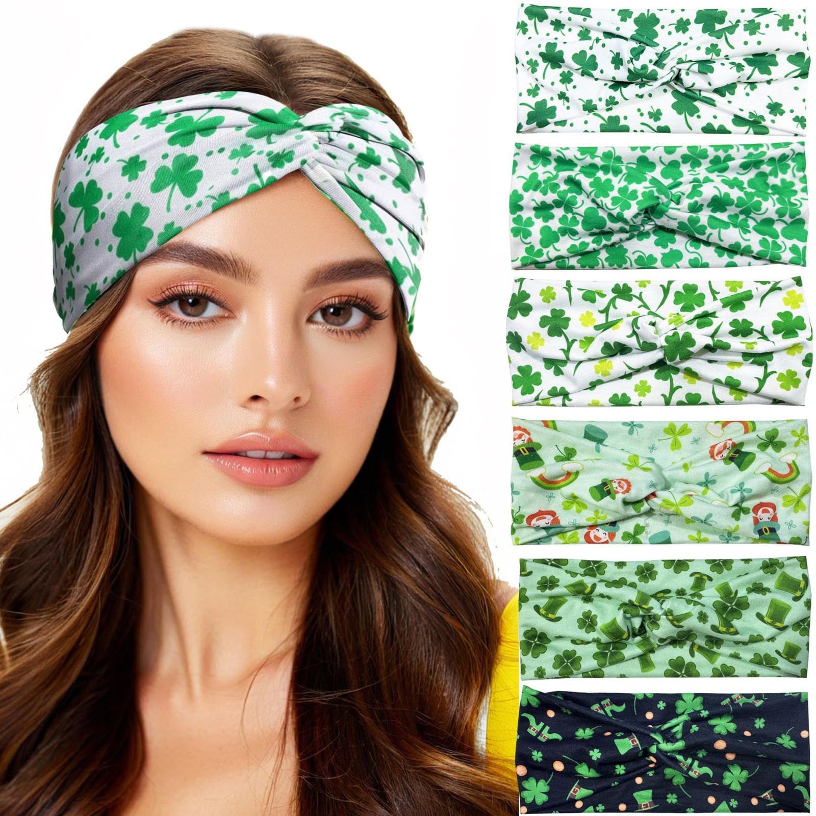 Kabnic St. Patrick's Day Headbands, Irish Green Shamrock Hair ...