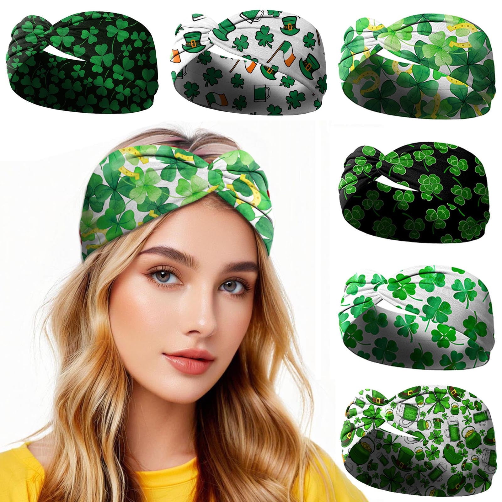Kabnic St. Patrick's Day Headbands, Irish Green Shamrock Hair ...