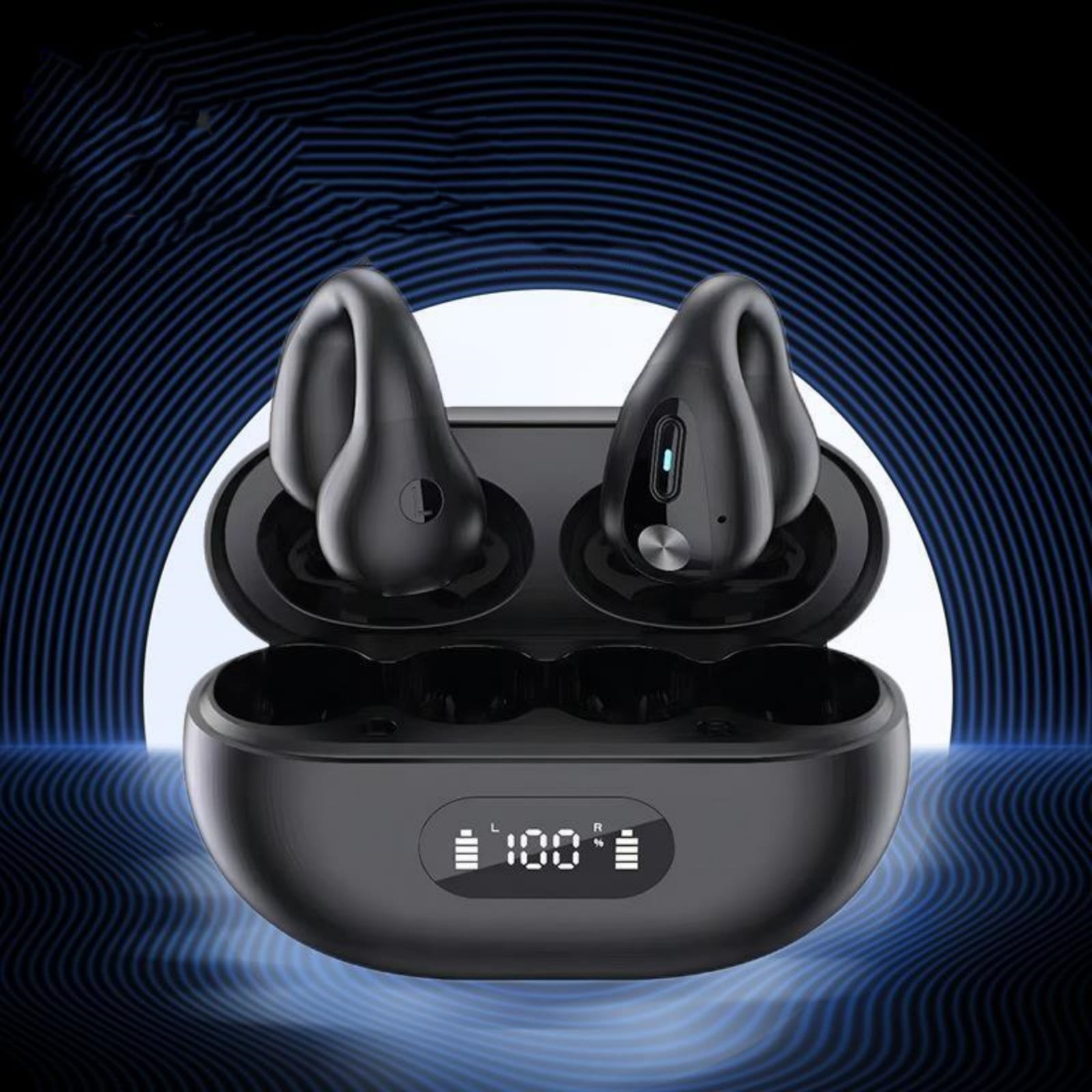 Kabnic Wireless Ear Clip Bone Conduction Earbuds | Bluetooth 5.3 ...