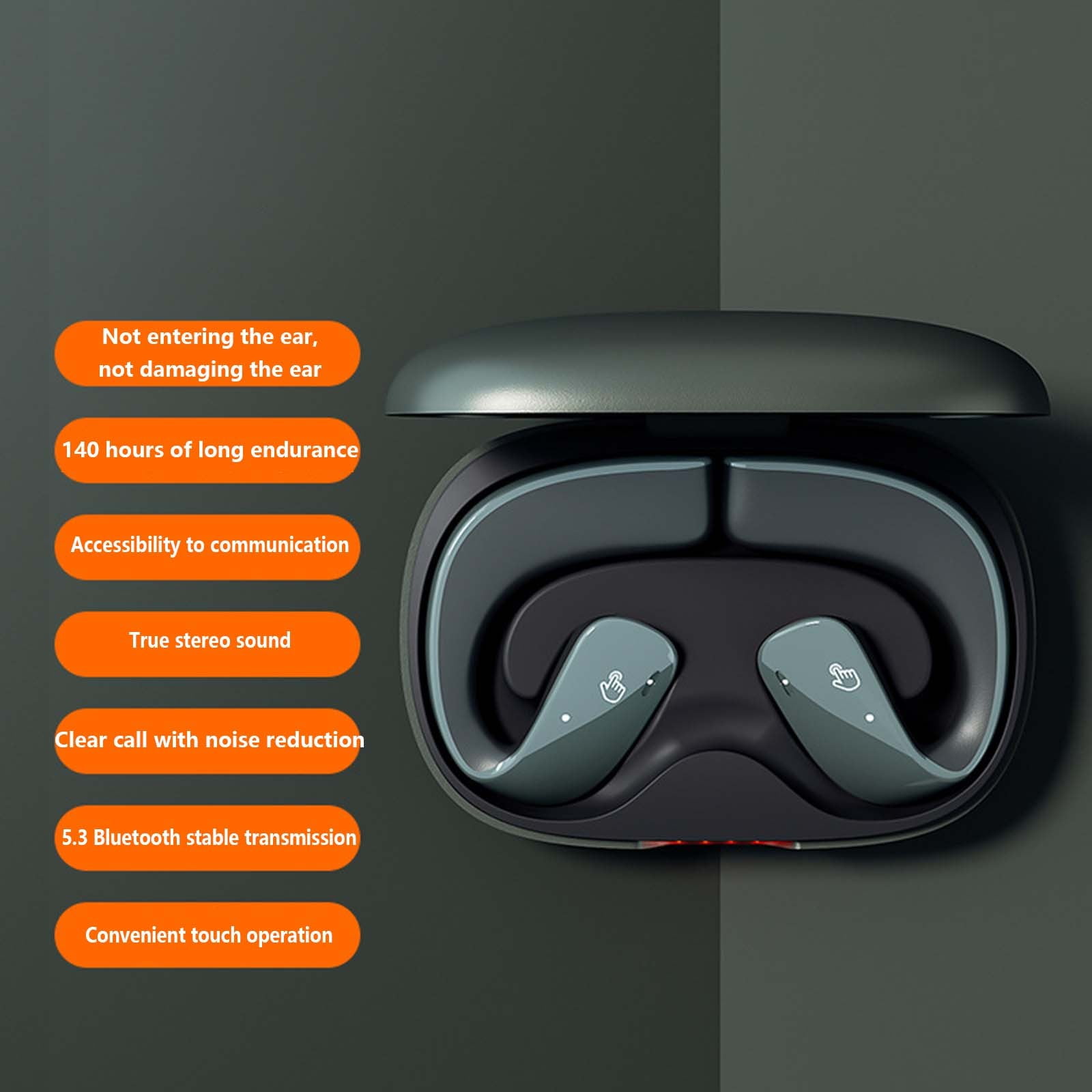 Kabnic Wireless Ear Clip Bone Conduction Earbuds | New Earclip Bone ...