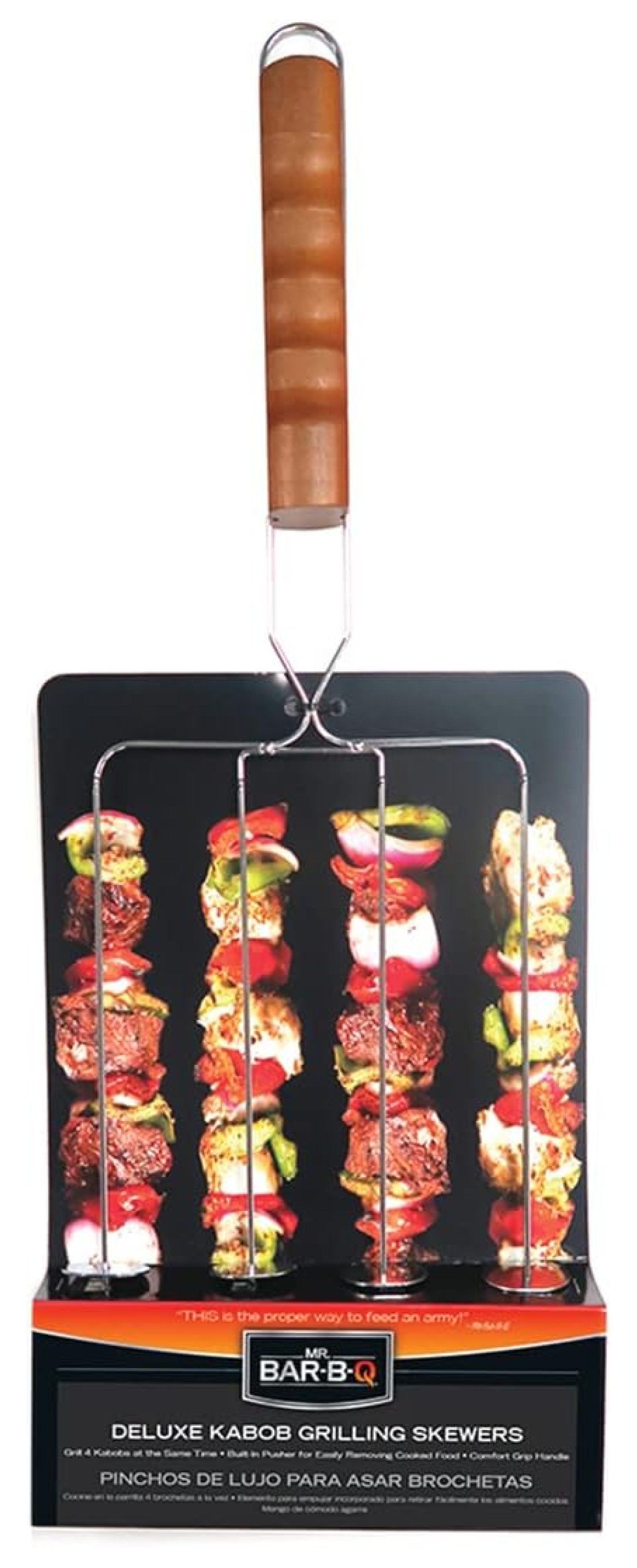 Kabob Grilling Basket - 4 Prong Skewers for Grill - Silver Kabob Rack ...
