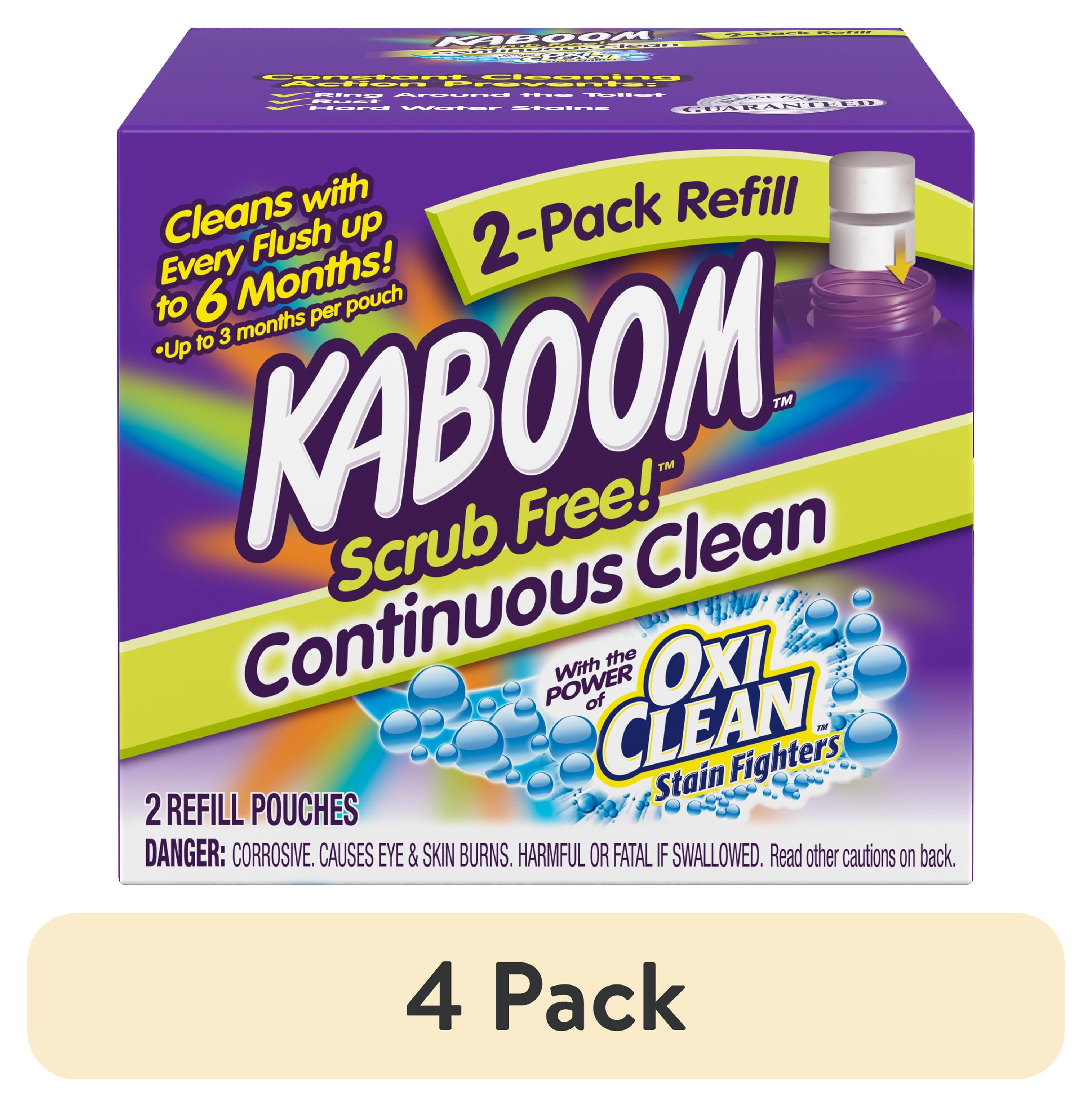 (4 pack) Kaboom Scrub Free! Continuous Clean Toilet Cleaning Refill 2 Pack - Walmart.com