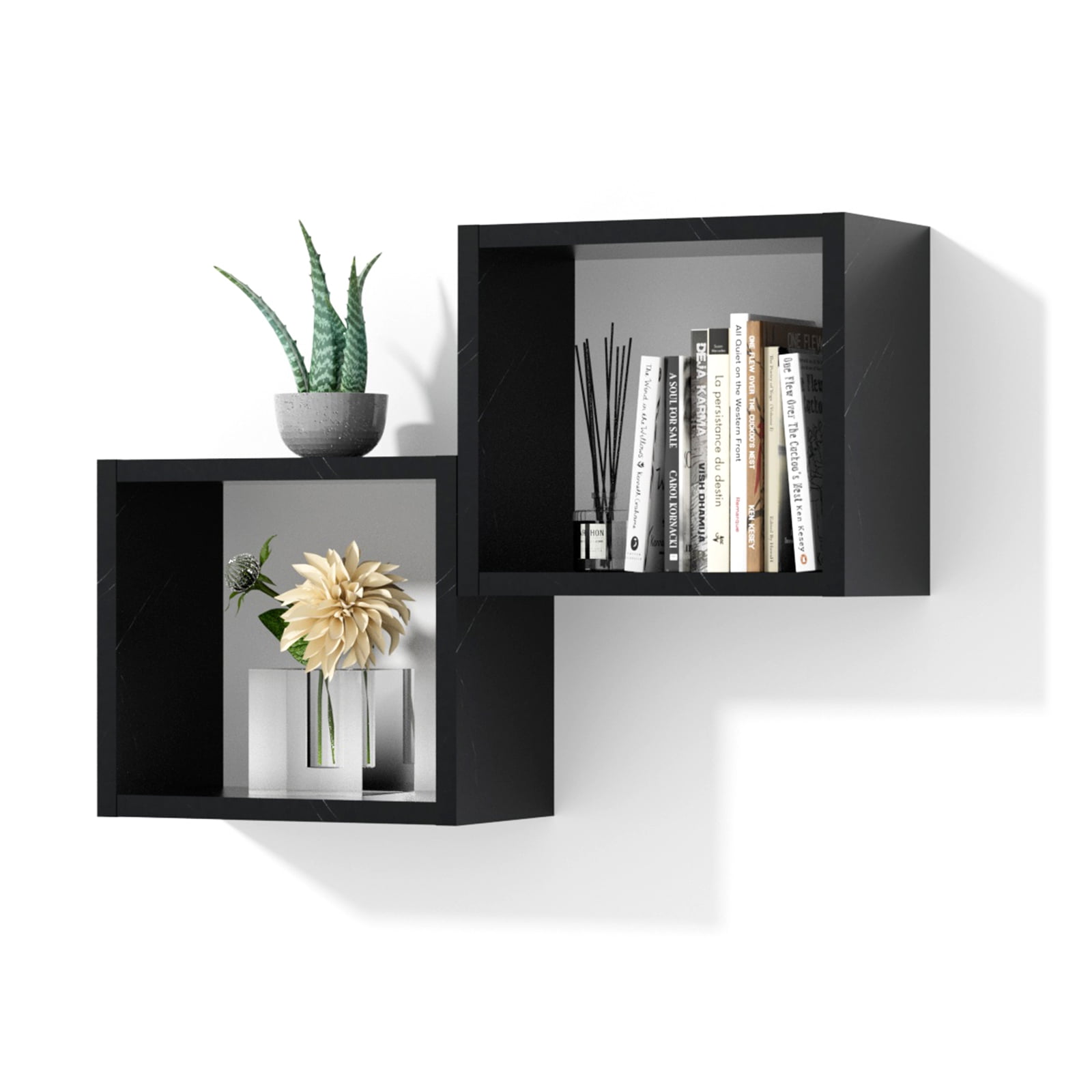 Kaboon Wall Mount Cube Shelf Set of 2, 12.5x12.5x7.87, Model-Cube-Shelf ...