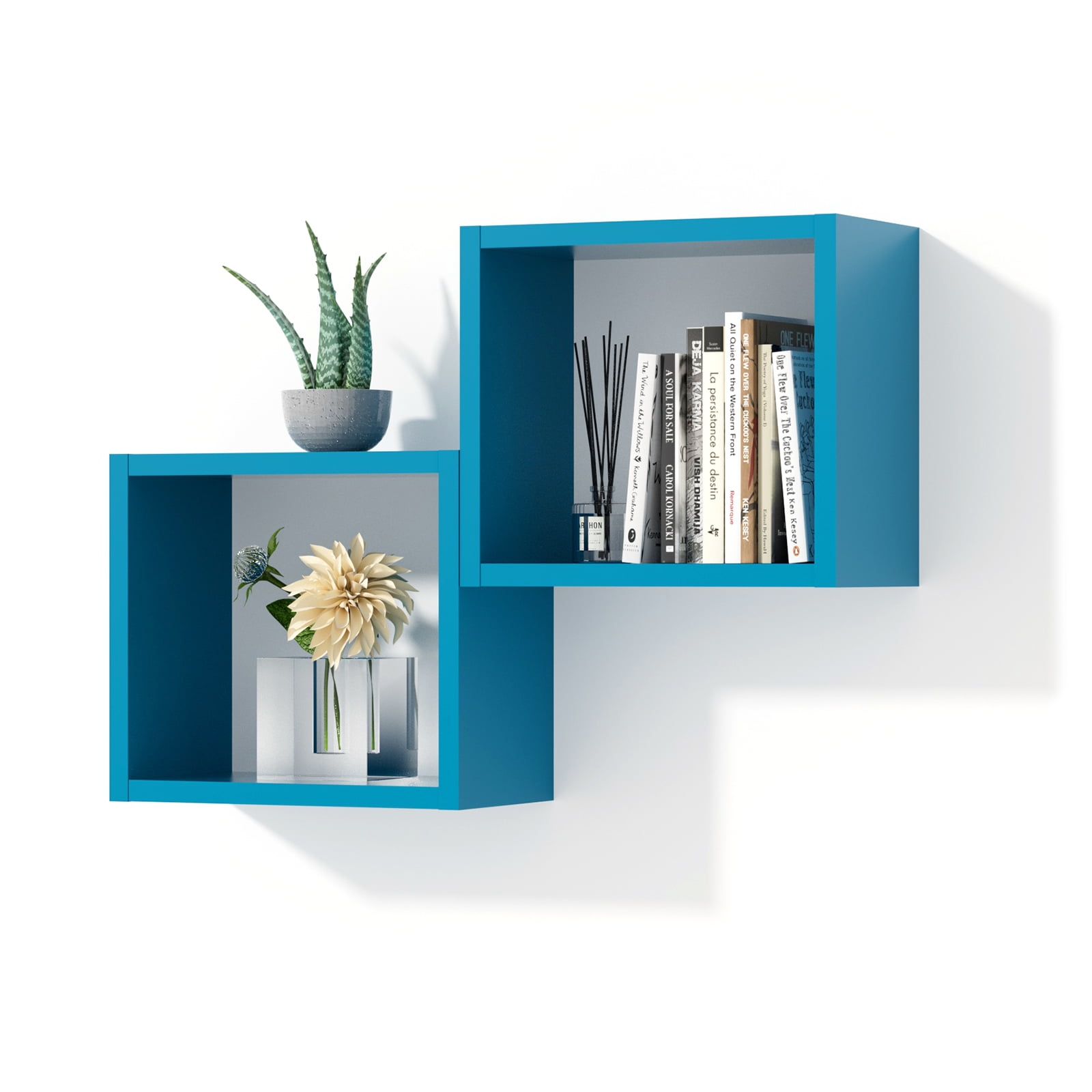 Kaboon Wall Mount Cube Shelf Set of 2, 12.5x12.5x7.87, Model-Cube-Shelf ...