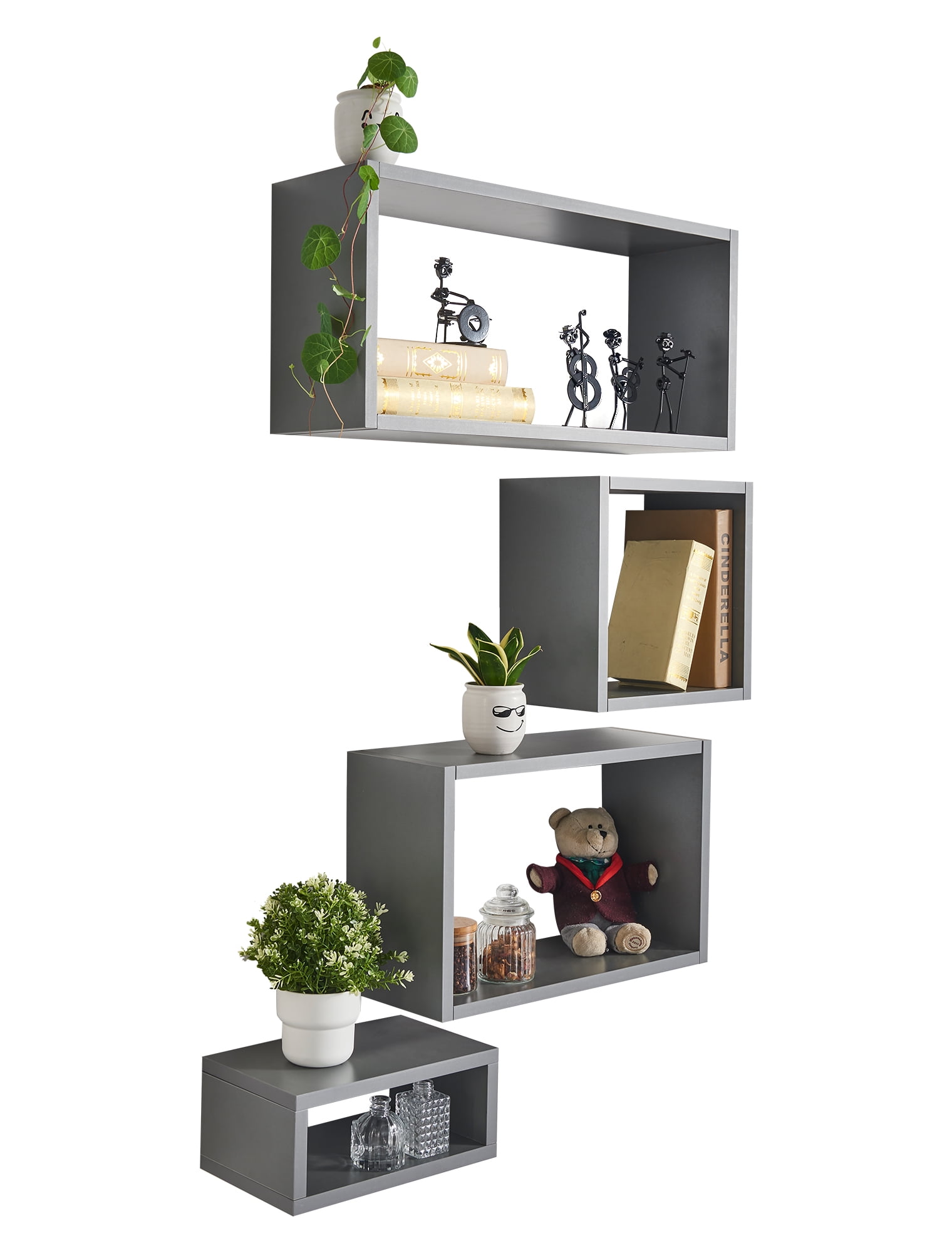 Kaboon Wall Mount Cube Shelf Set of 4, 59x43x7.87, Model-Cube-Shelf ...
