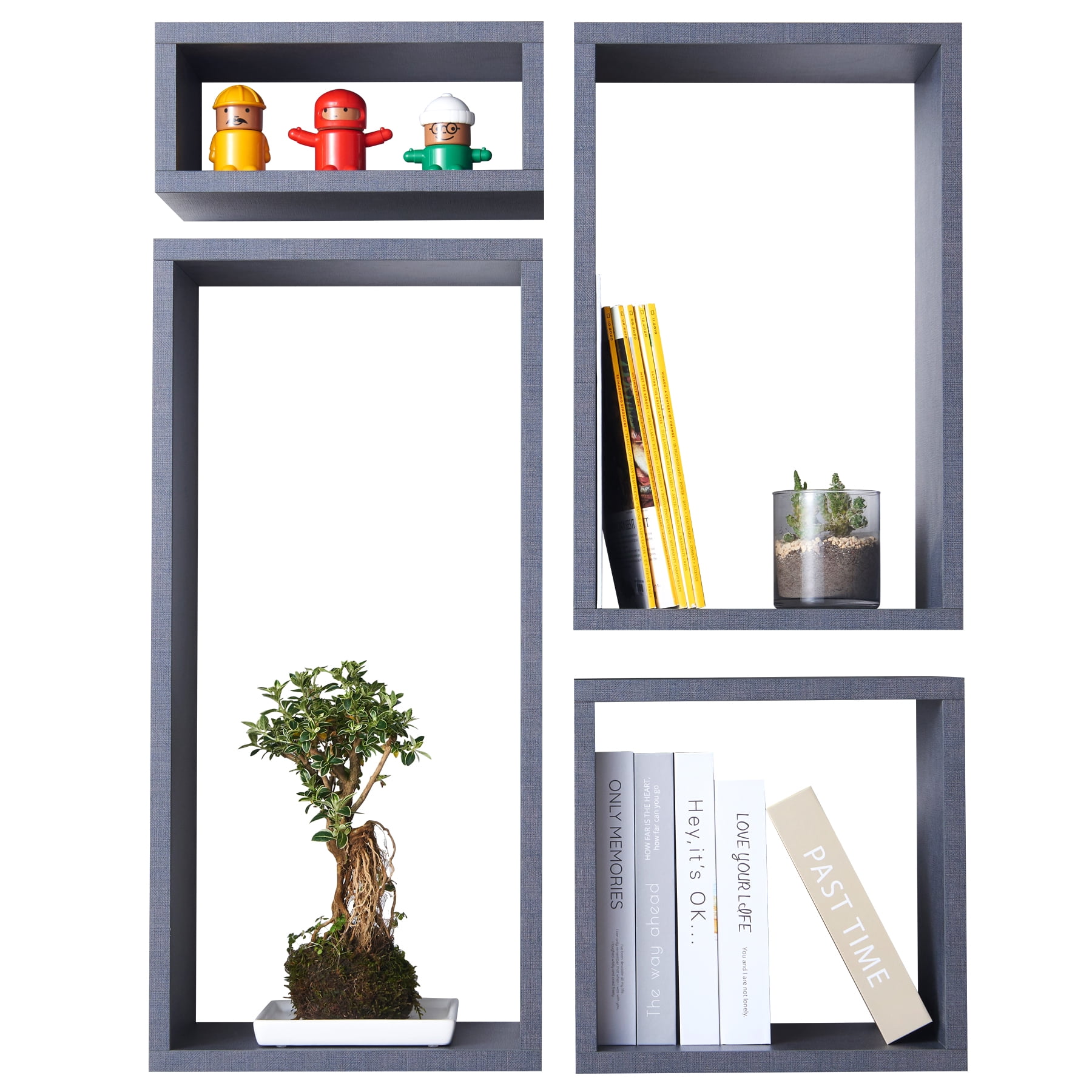 Kaboon Wall Mount Cube Shelf Set of 4, 59x43x7.87, Model-Cube-Shelf ...