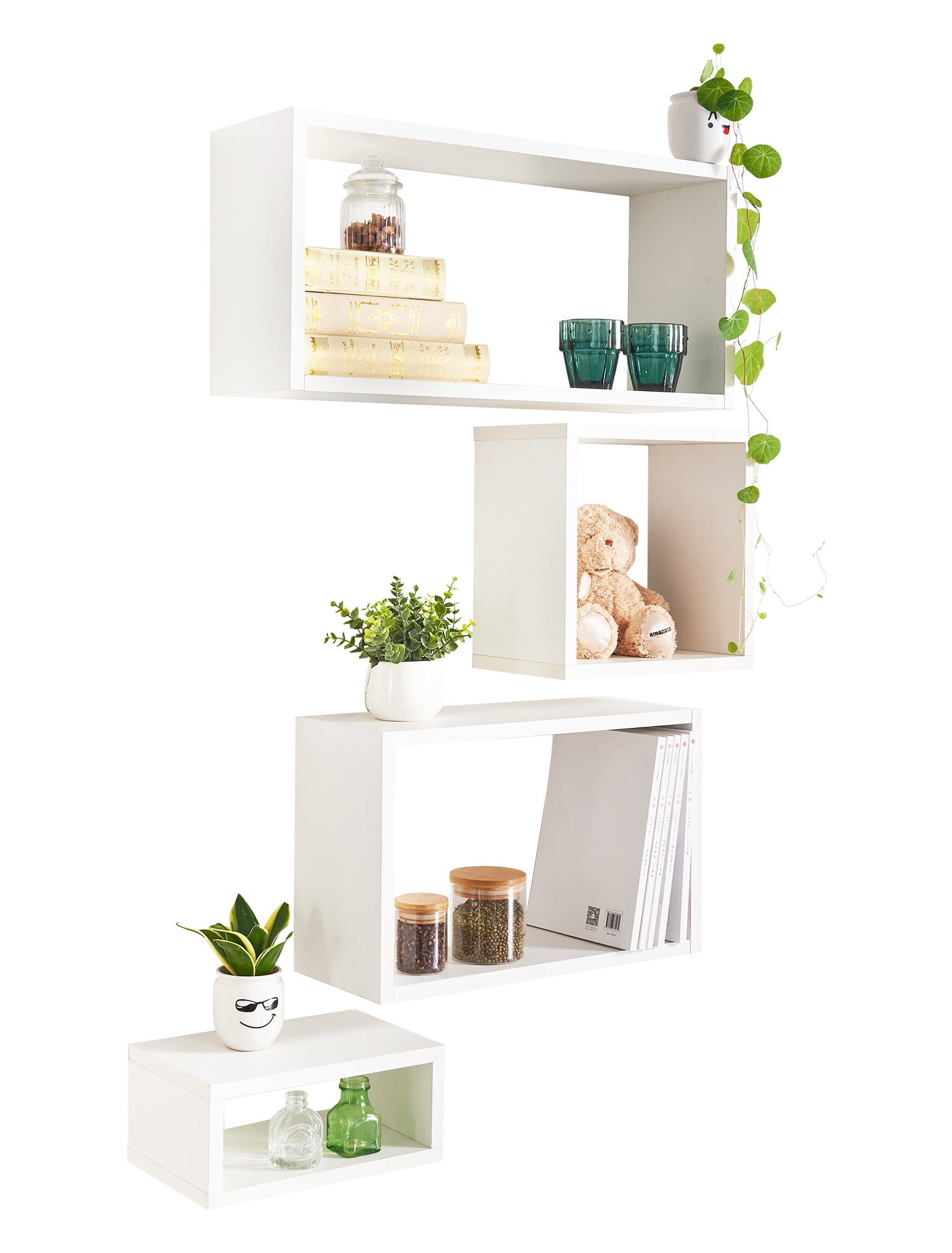 Kaboon Wall Mount Cube Shelf Set of 4, 59x43x7.87, Model-Cube-Shelf ...