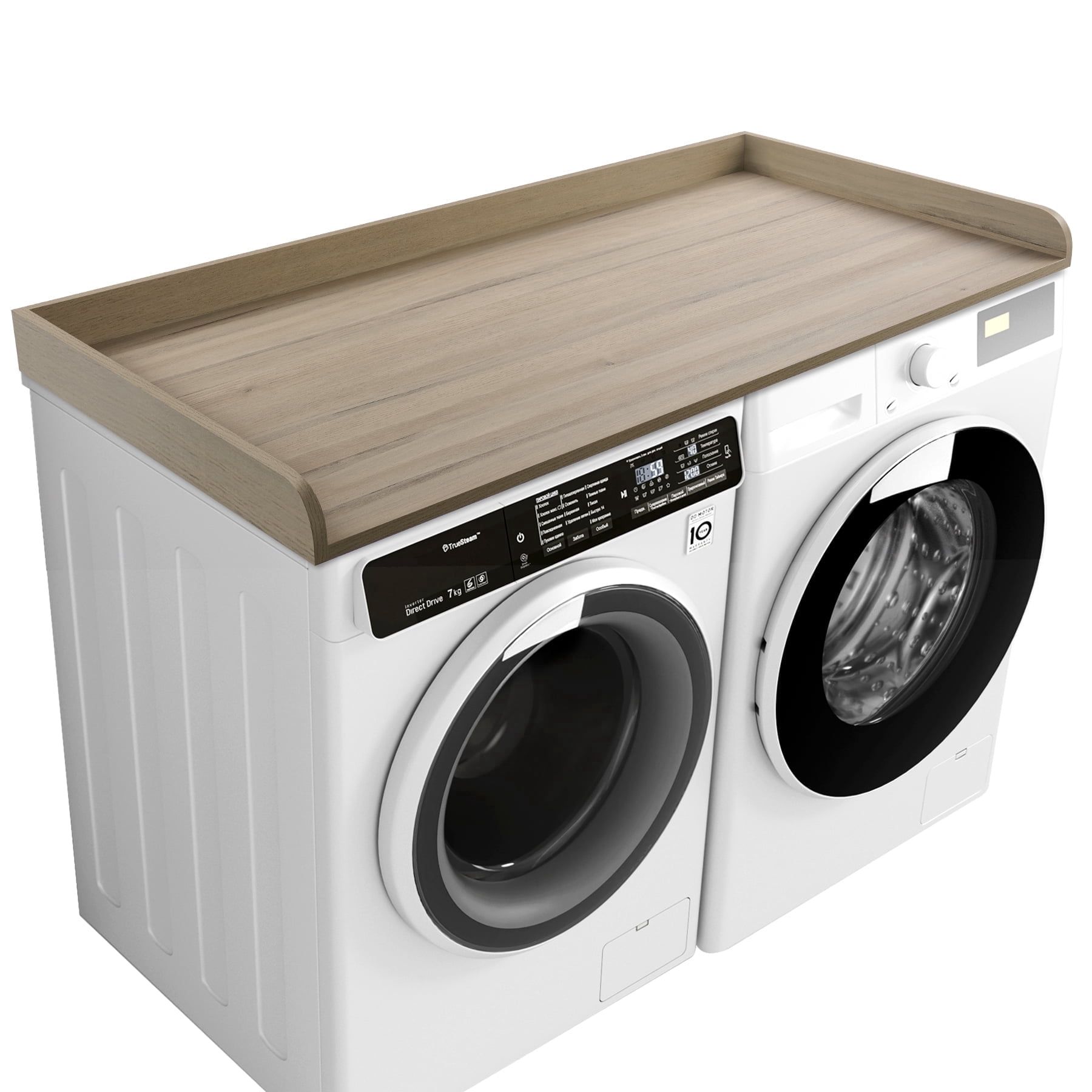 Kaboon Washer Dryer Countertop with Edge Rails, 28" x 58", Oak ...