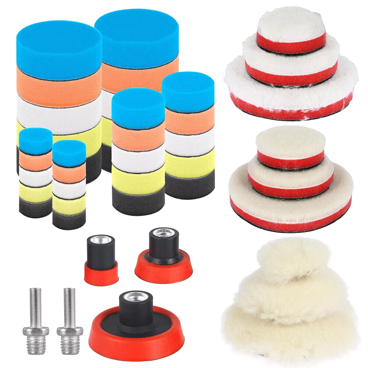 Kabuer Car Foam Drill Polishing Pad Kit for Detailing, Buffing, and ...
