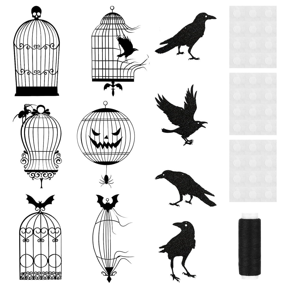 Kabuer Crow Cage Hanging Decorations for Horror Theme Party Supplies ...