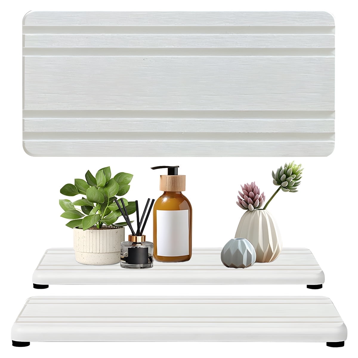 Kabuer Water Absorbent Diatomite Coaster with Grooves for Hand Soap ...