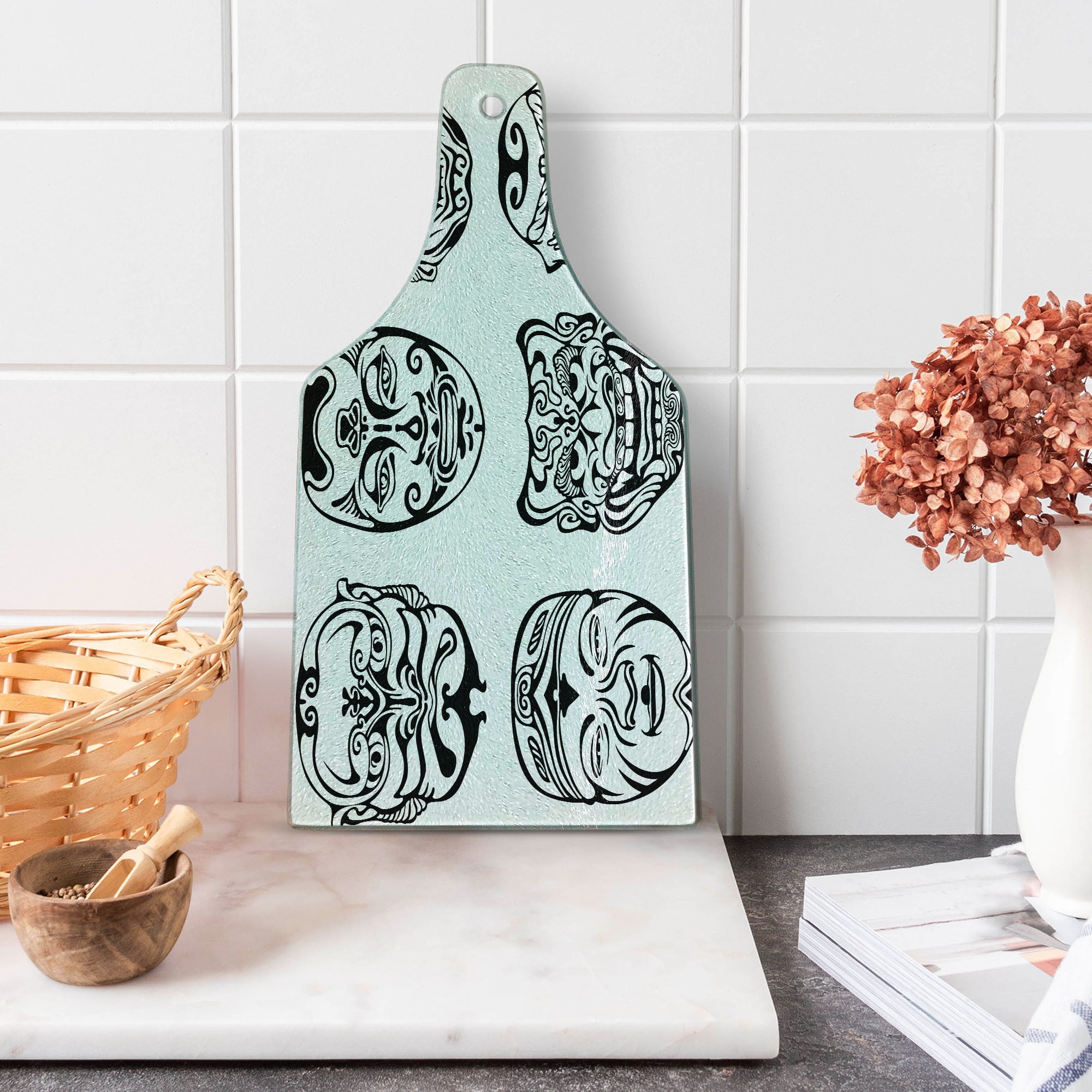 Kabuki Cutting Board, Japanese Nogaku Theatricals Showing Emotions ...