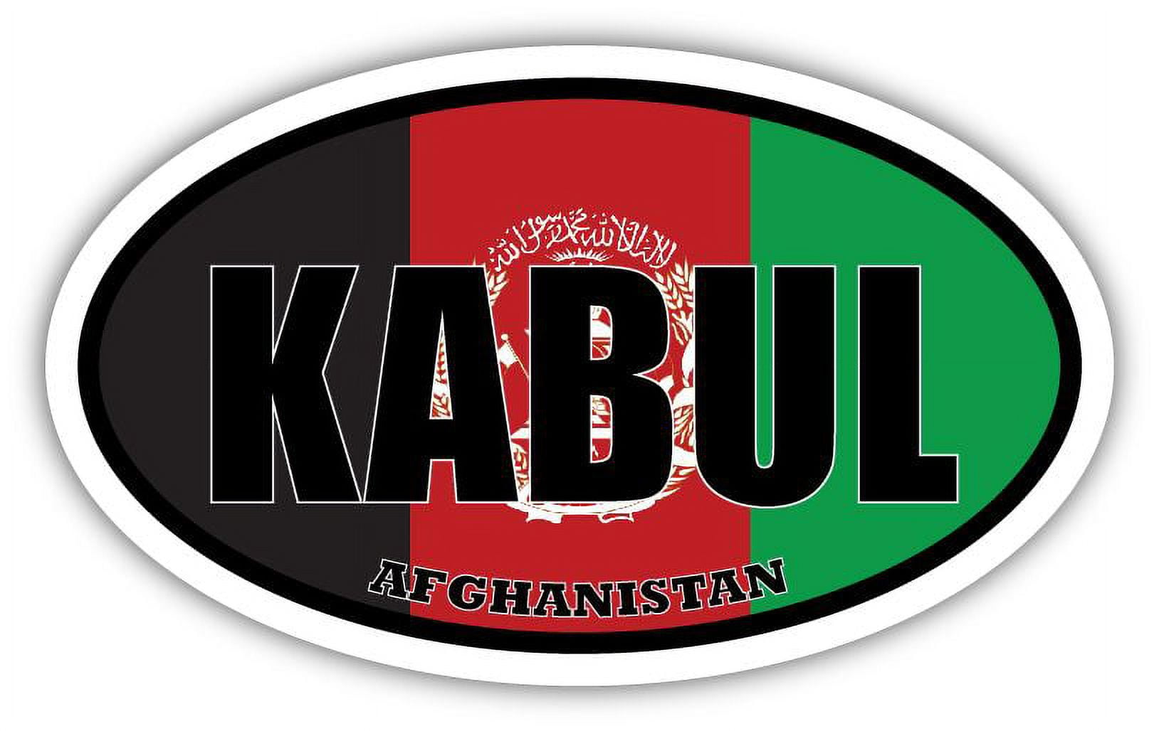 Kabul Afghanistan Flag Oval Decal Vinyl Bumper Sticker 3x5 inches ...
