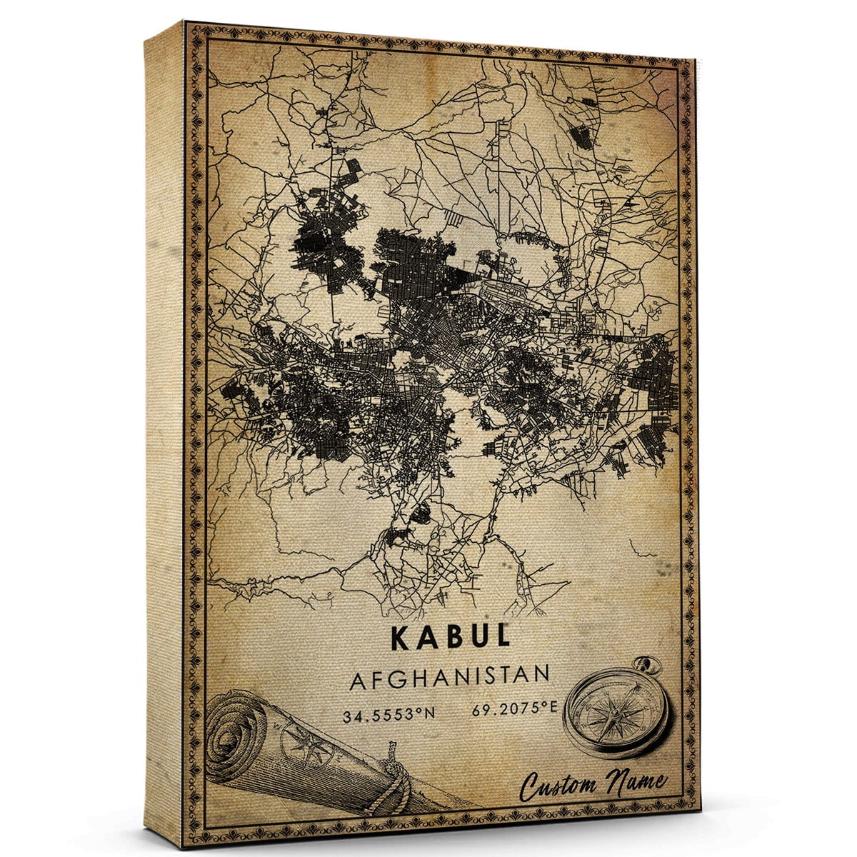 Kabul Map Poster, Afghanistan Map Art Poster, Canvas, Kabul Map City ...