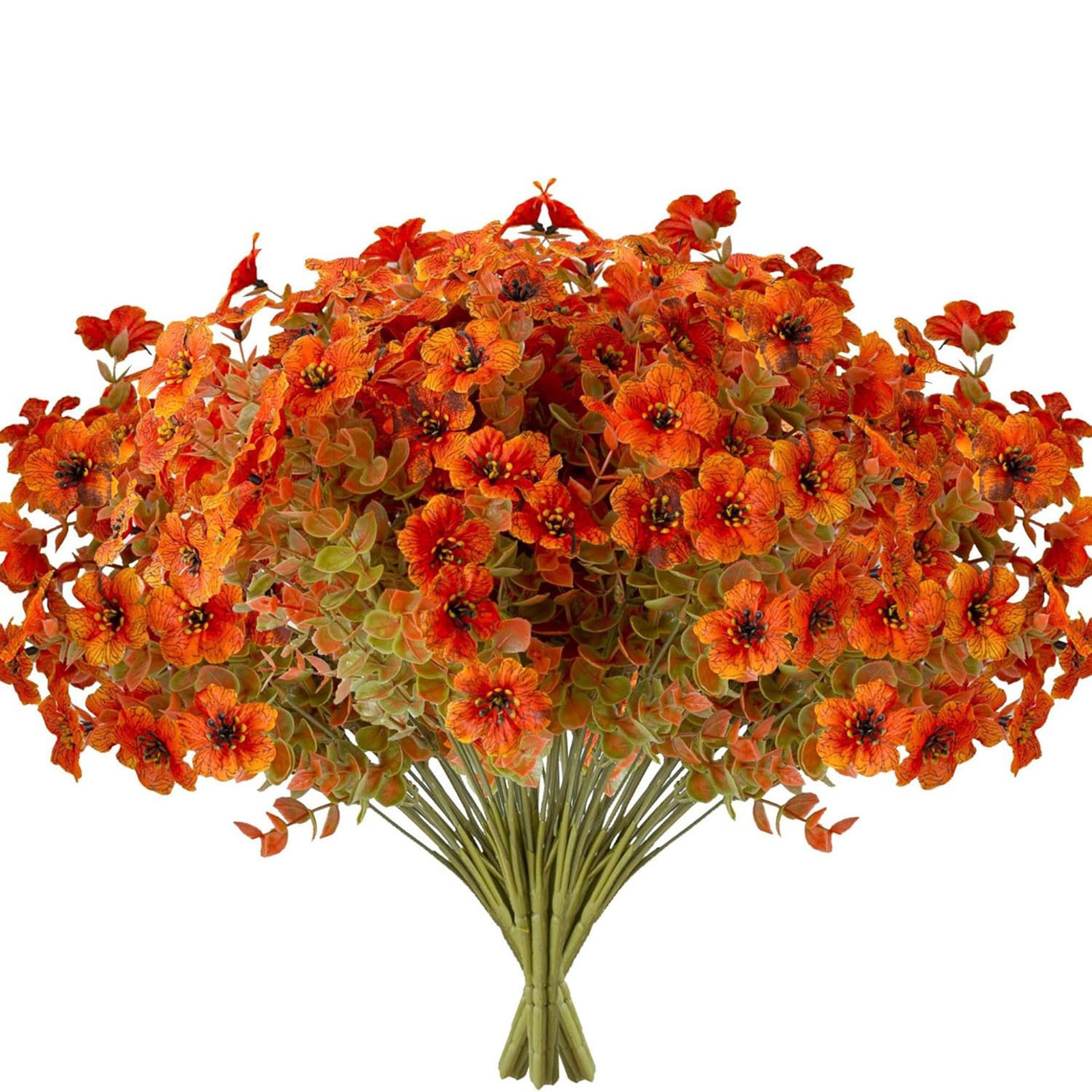 Kacaiy Fall Artificial Flower 7 Fork Realistic Fake Plastic Flower Home ...
