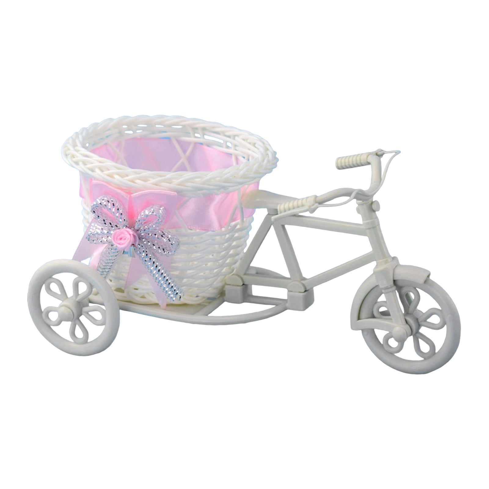 Kacaiy Tricycle Flower Basket Imitation Rattan Woven Decorative Candy ...