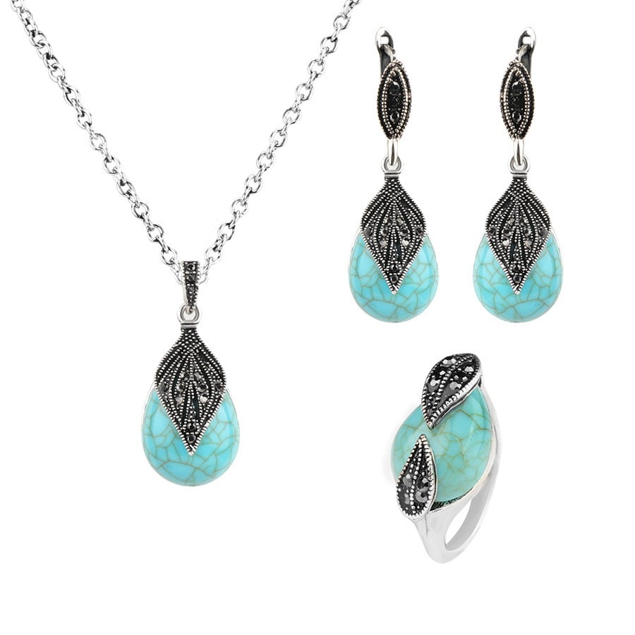 Kachbutis Western Turquoise Jewelry Set for Women Vintage Bohemian ...