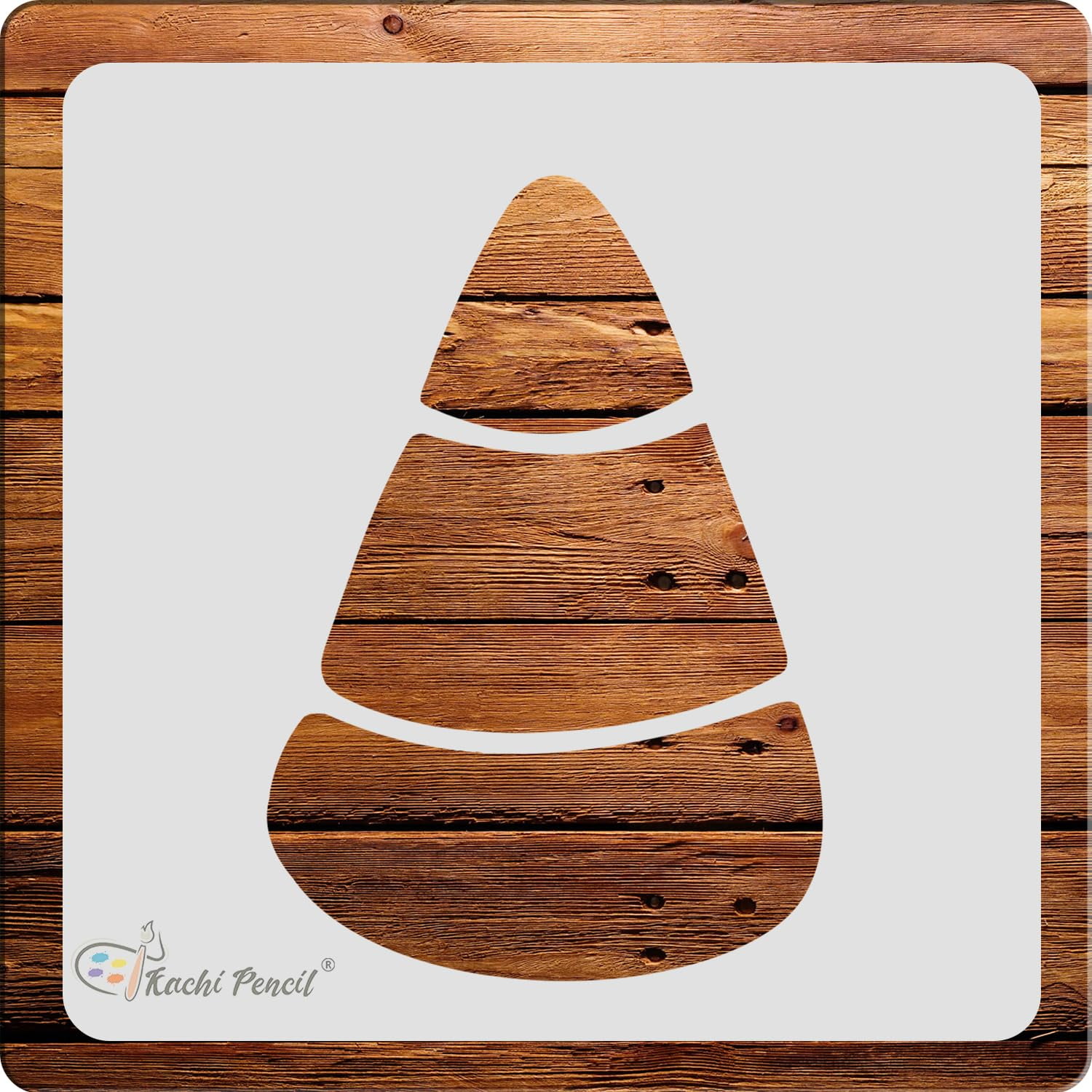 Kachi Pencil Candy Corn Stencil for Craft Painting Scrapbooking Size 6 x 6 inch Reusable ...