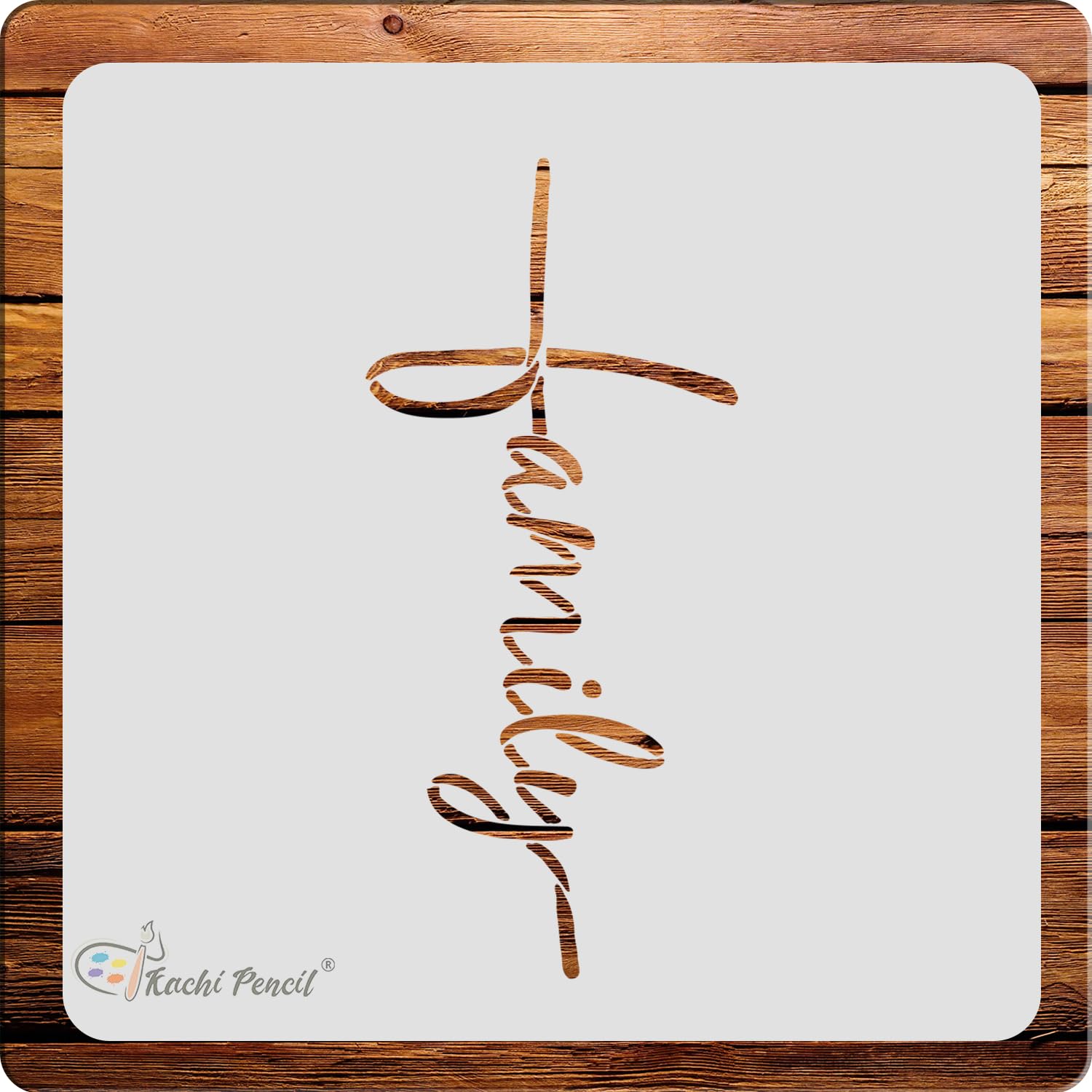 Kachi Pencil Family Cross Stencil for Craft Painting Scrapbooking Size ...