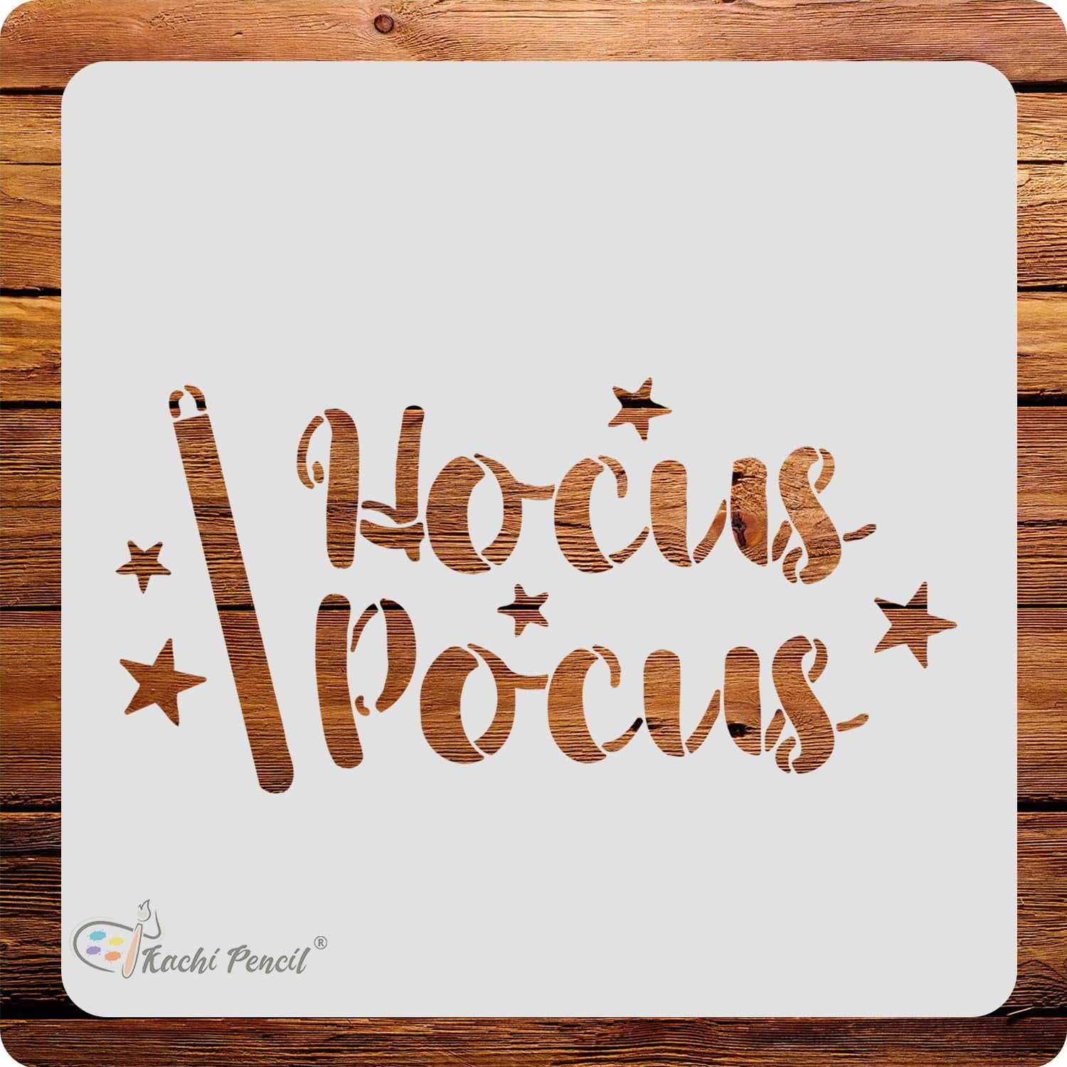 Kachi Pencil Hocus Pocus Stencil for Craft Painting Scrapbooking Size 6 x 6 inch Reusable ...