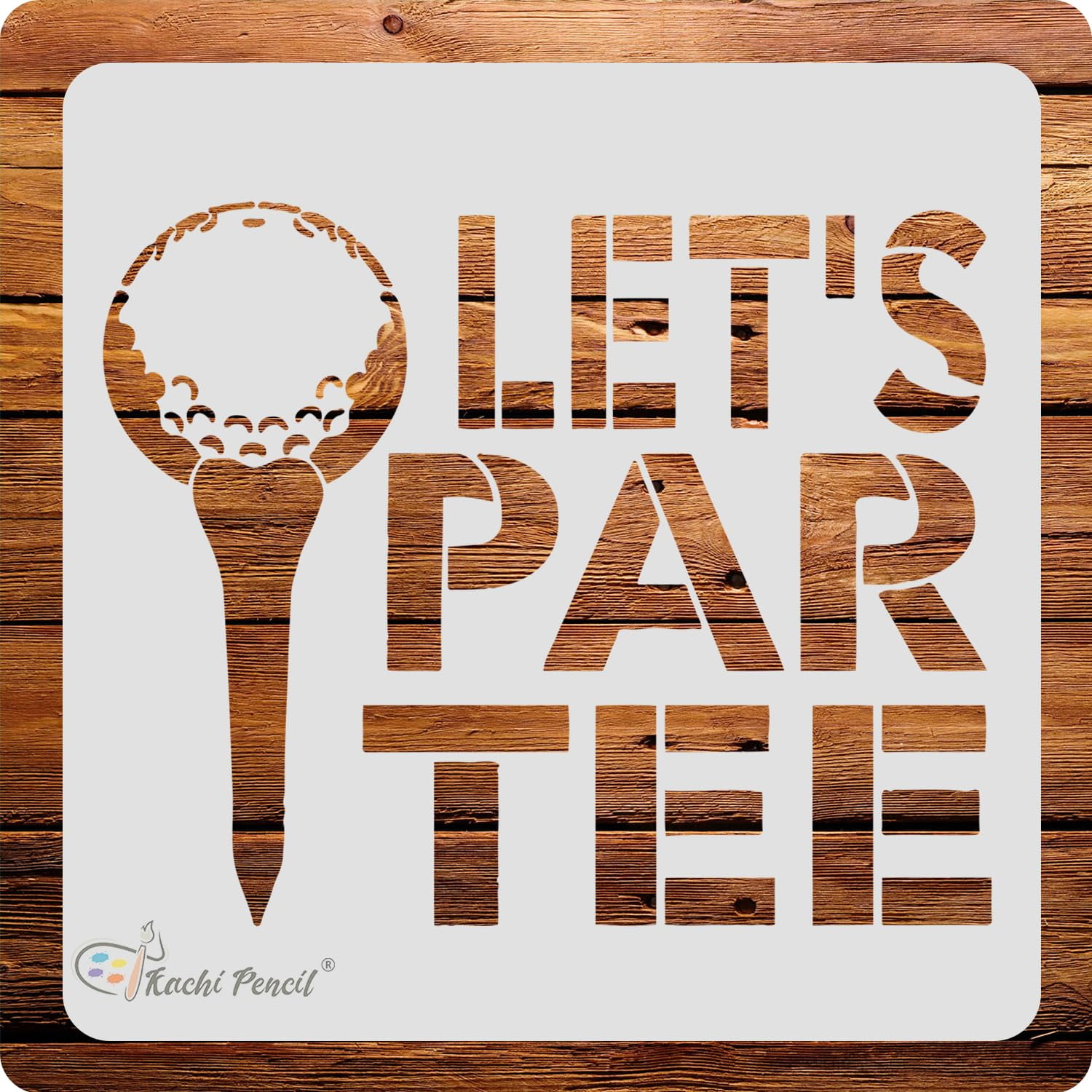 Kachi Pencil Lets par tee Golf Stencil for Craft Painting Scrapbooking Size 6 x 6 inch Reusable ...