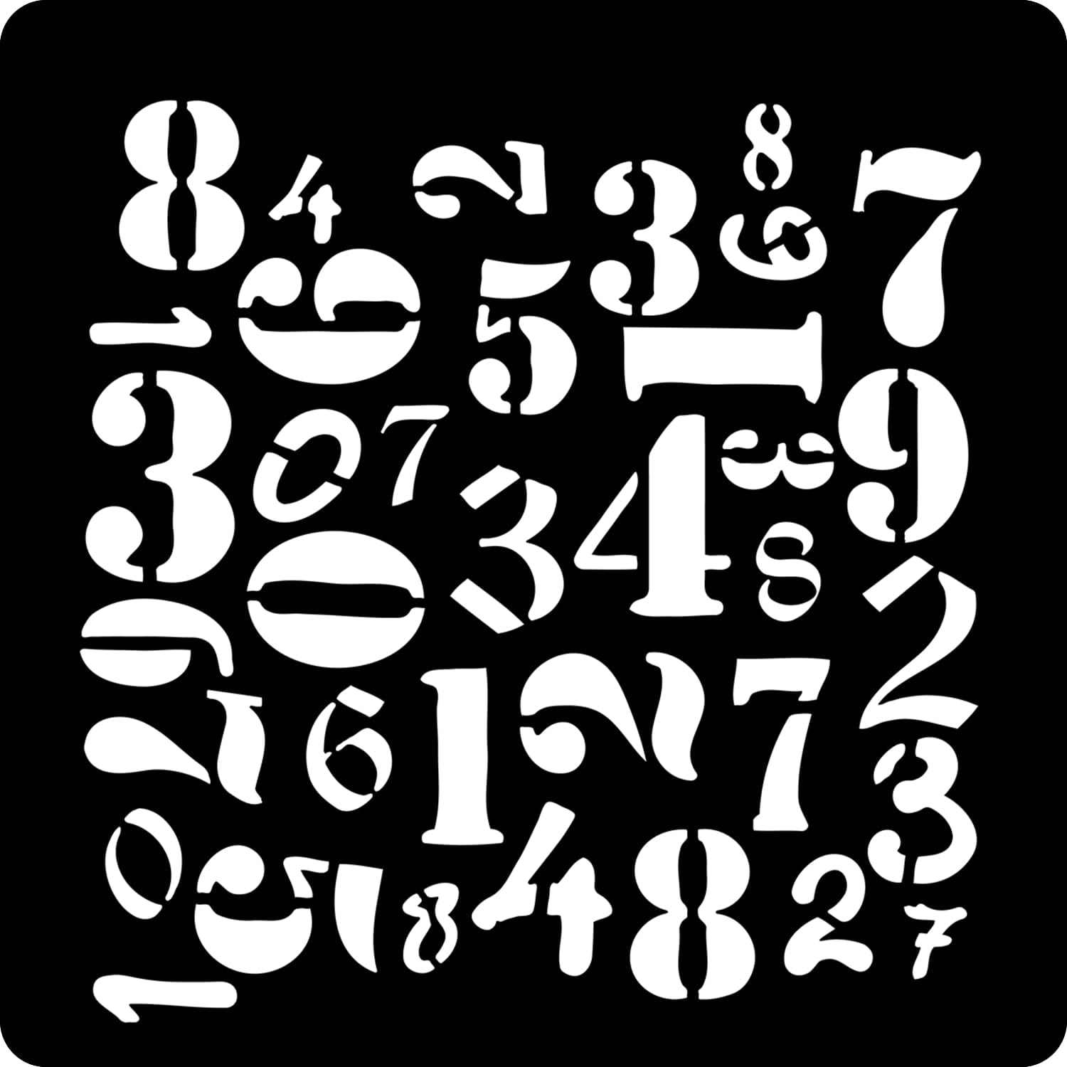 Kachi Pencil Numbers Pattern Stencils for Art and Craft Painting Big ...