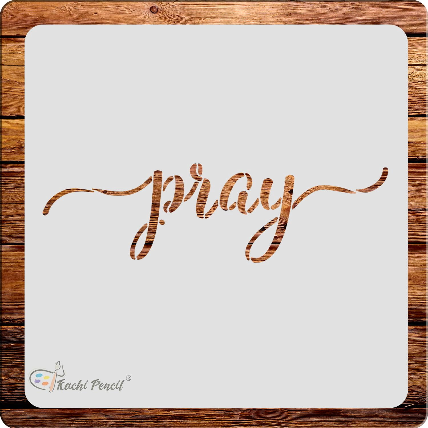Kachi Pencil Pray Stencil for Craft Painting Scrapbooking Size 6 x 6 ...