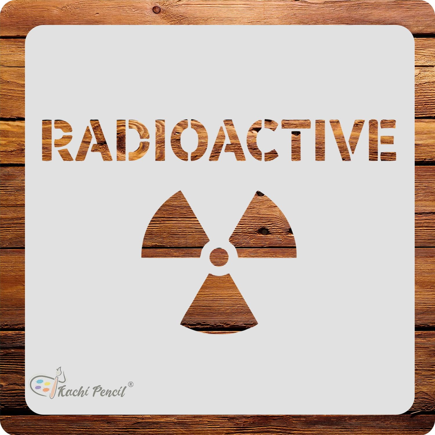 Kachi Pencil Radioactive Symbol Stencil for Craft Painting Scrapbooking Size 6 x 6 inch Reusable ...