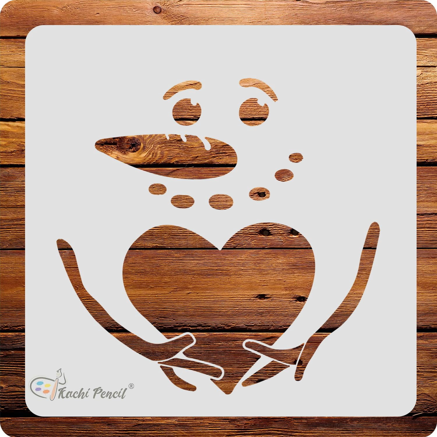 Kachi Pencil Snowman with Heart Stencil for Craft Painting Scrapbooking ...