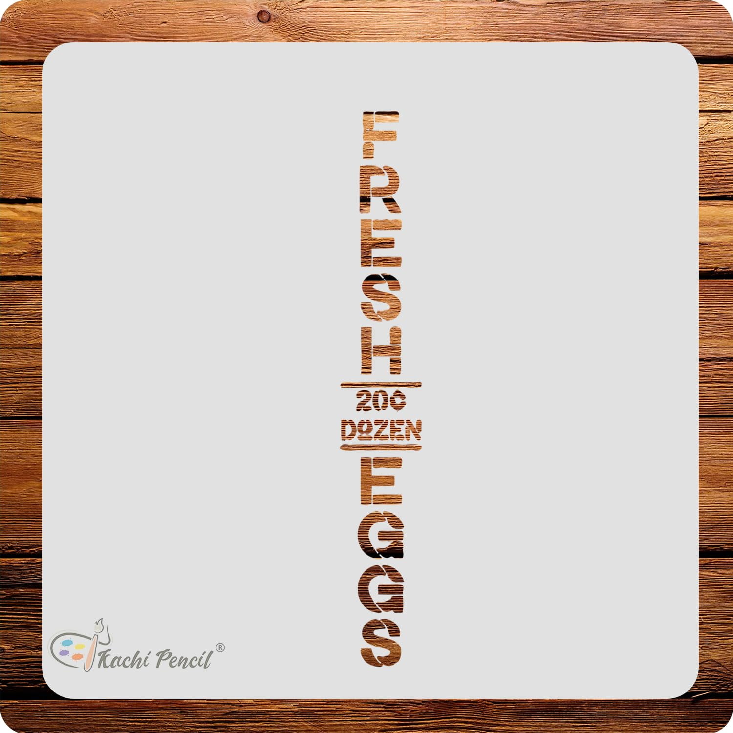 Kachi Pencil Vertical Sign Fresh Eggs Stencil for Craft Painting ...