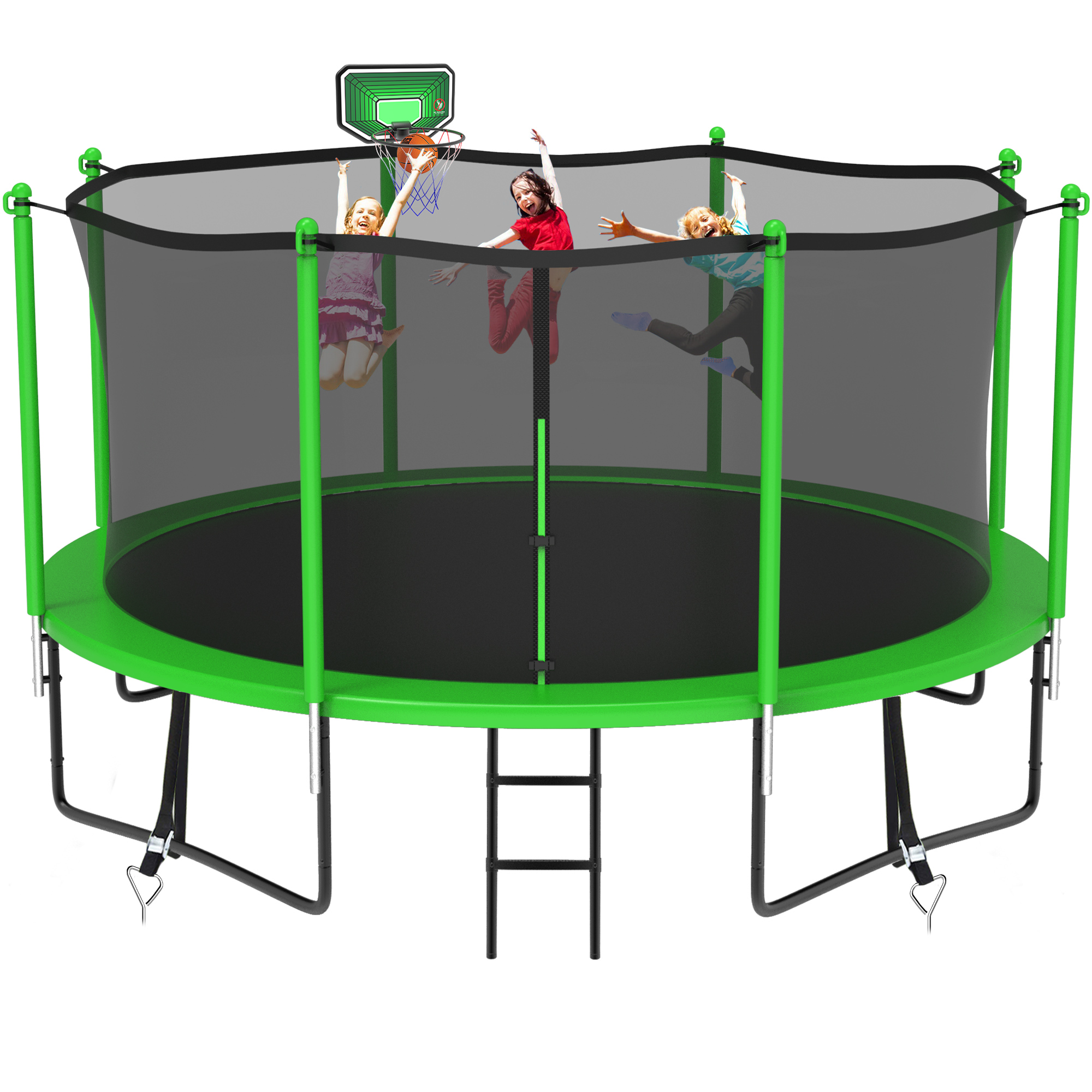 Kacho 12FT Trampoline with Enclosure Net, 1200LBS Trampoline for Kids ...