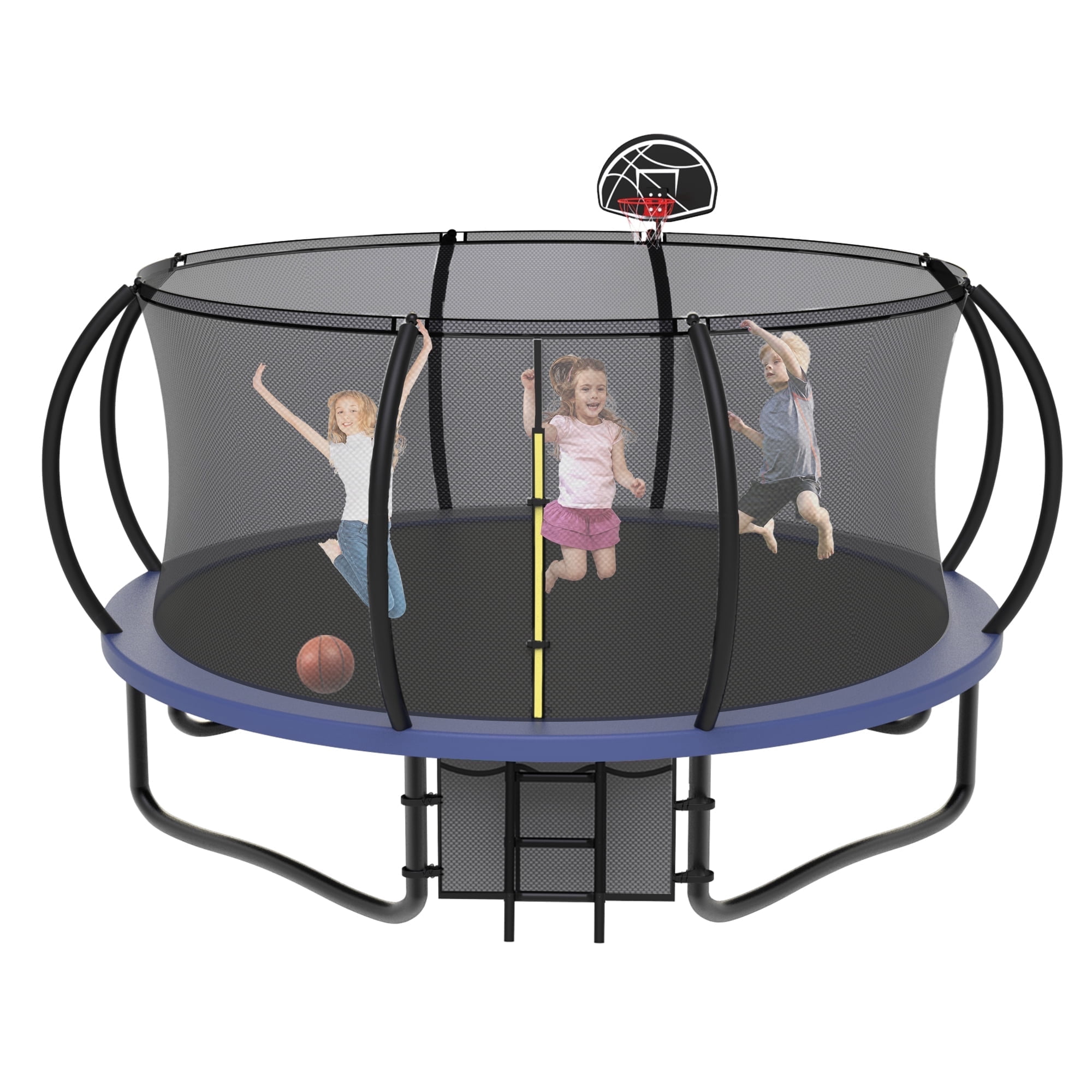 Kacho 12FT Trampoline, Trampoline with Basketball Hoop, Enclosure Net ...