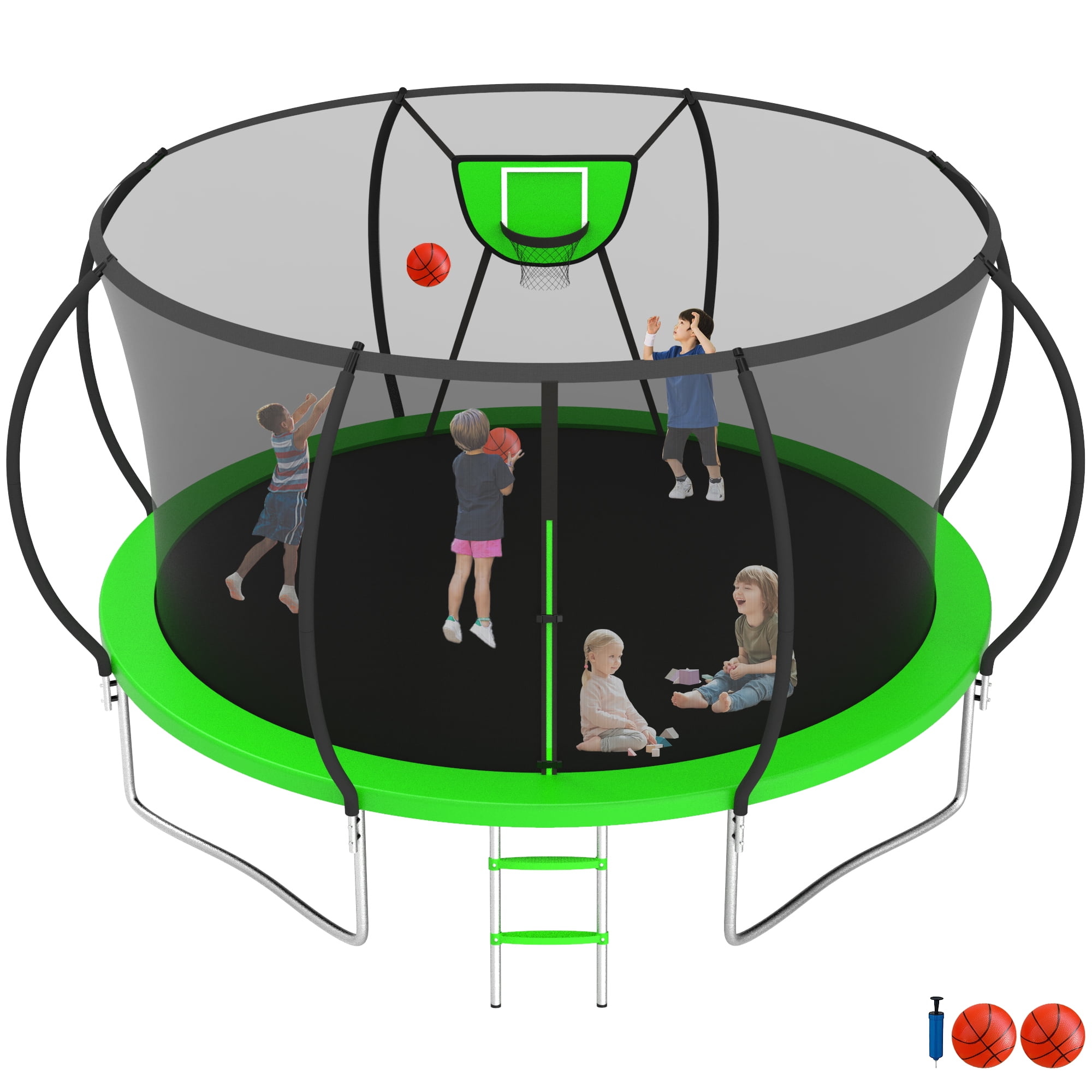 Kacho 14FT Trampoline for Kids and Adults, Trampoline with Enclosure ...