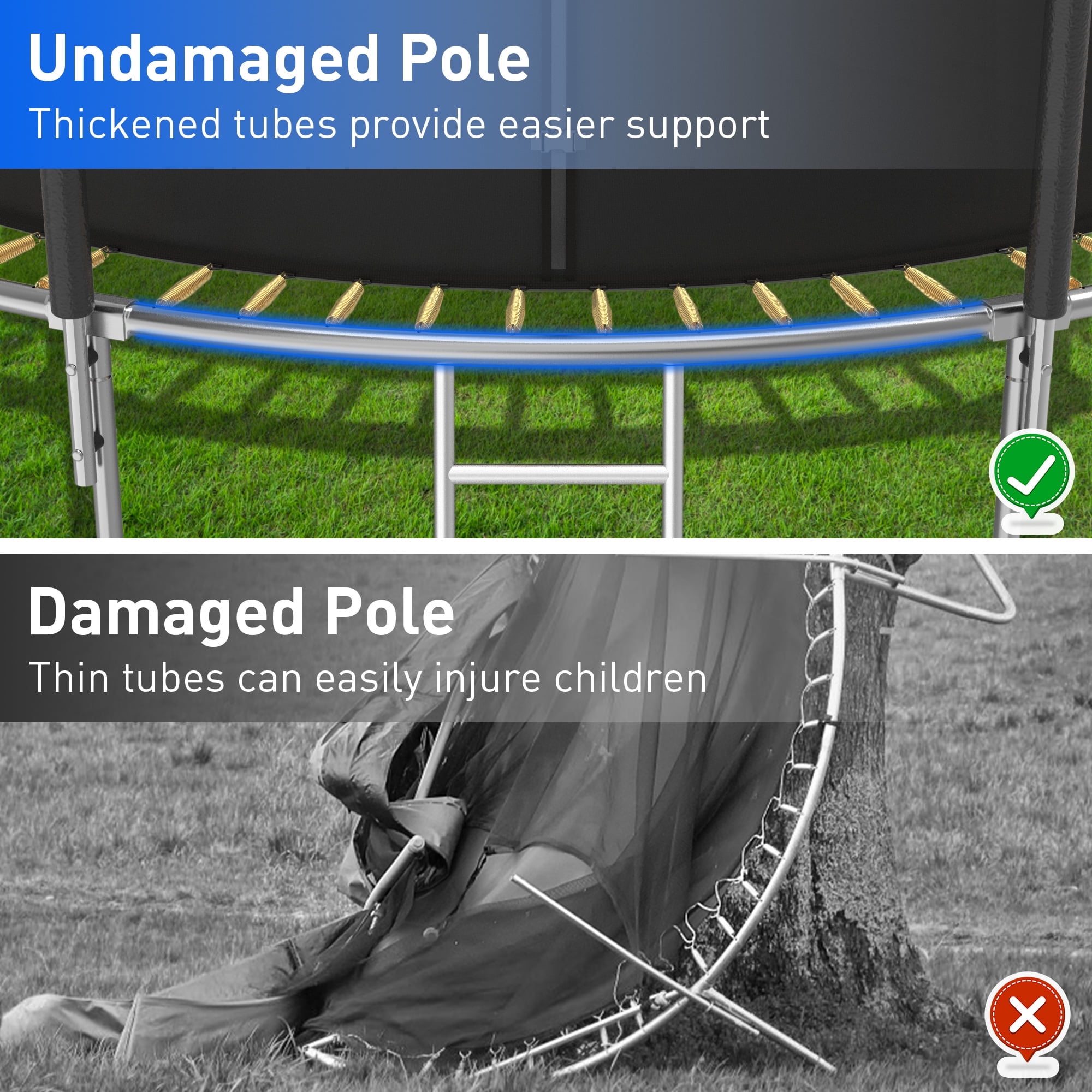 Kacho 14FT Trampoline Replacement Parts, Jumping Mat, Base Leg, Leg ...