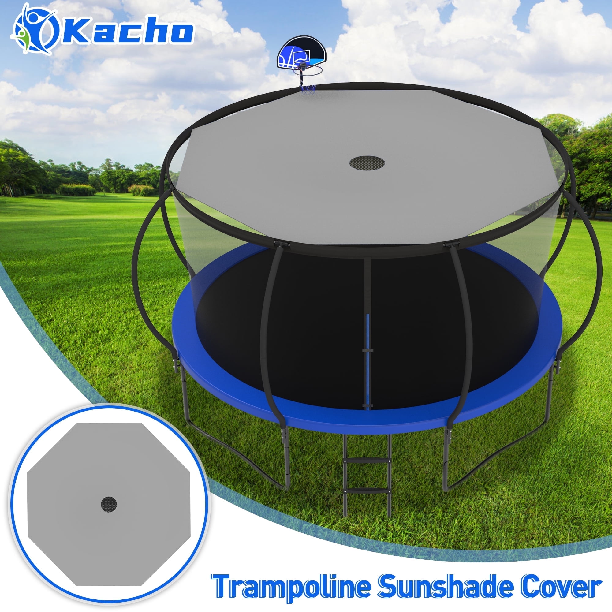 Kacho 14FT Trampoline Sunshade, Sun-Protection Trampolines Canopy, 12FT ...