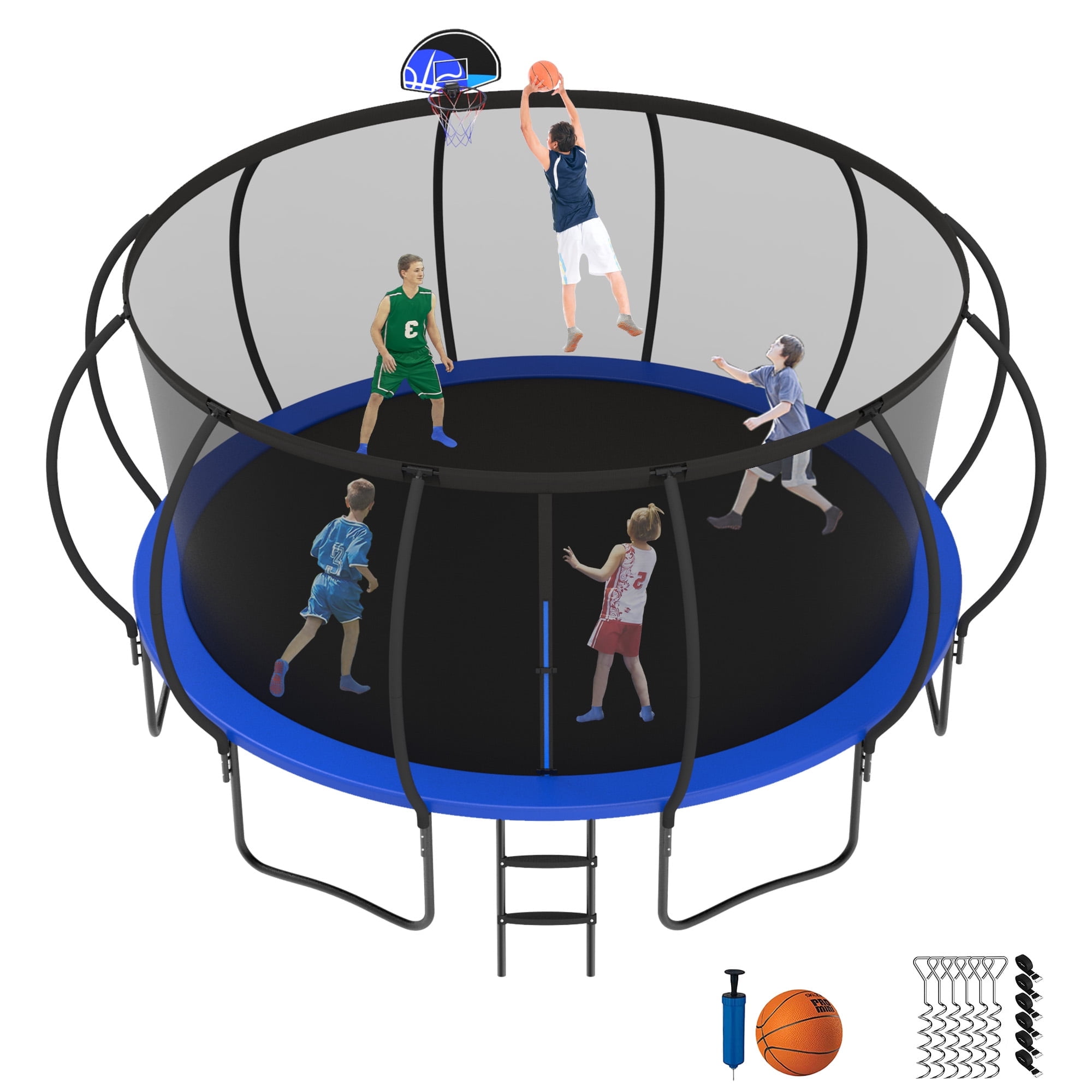 Kacho 15FT Trampoline, Heavy Duty Trampoline with Basketball Hoop ...