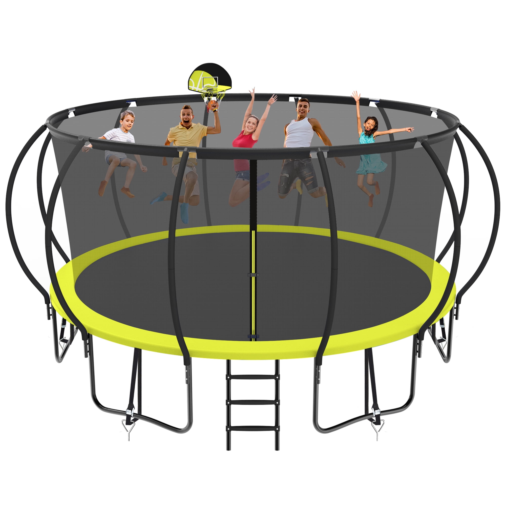 Kacho 16FT Trampoline 【Curved Poles Reinforced Type】, Trampoline for ...