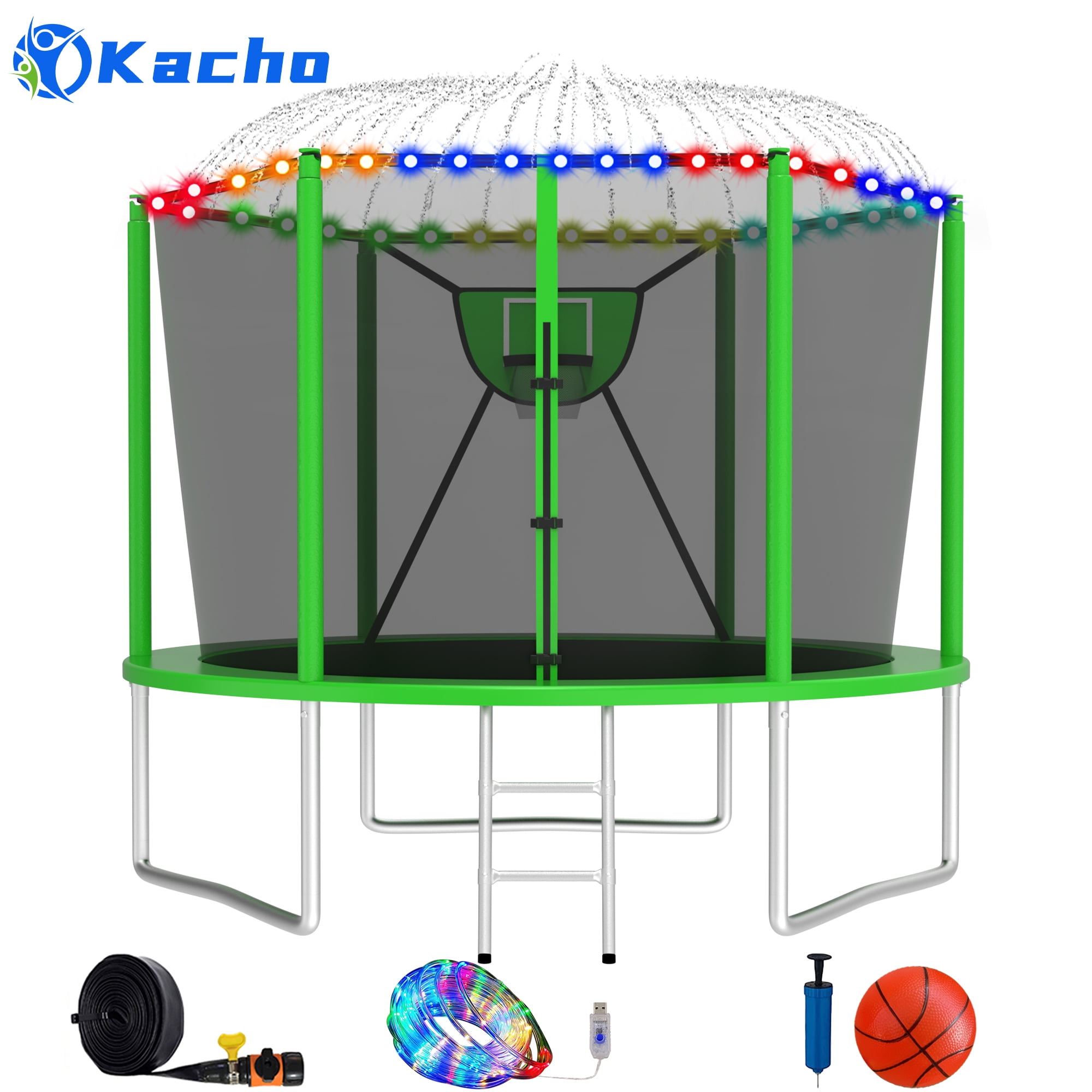 Kacho Trampoline 10FT, 1000LBS Trampoline for 1-2 Kids, Outdoor ...