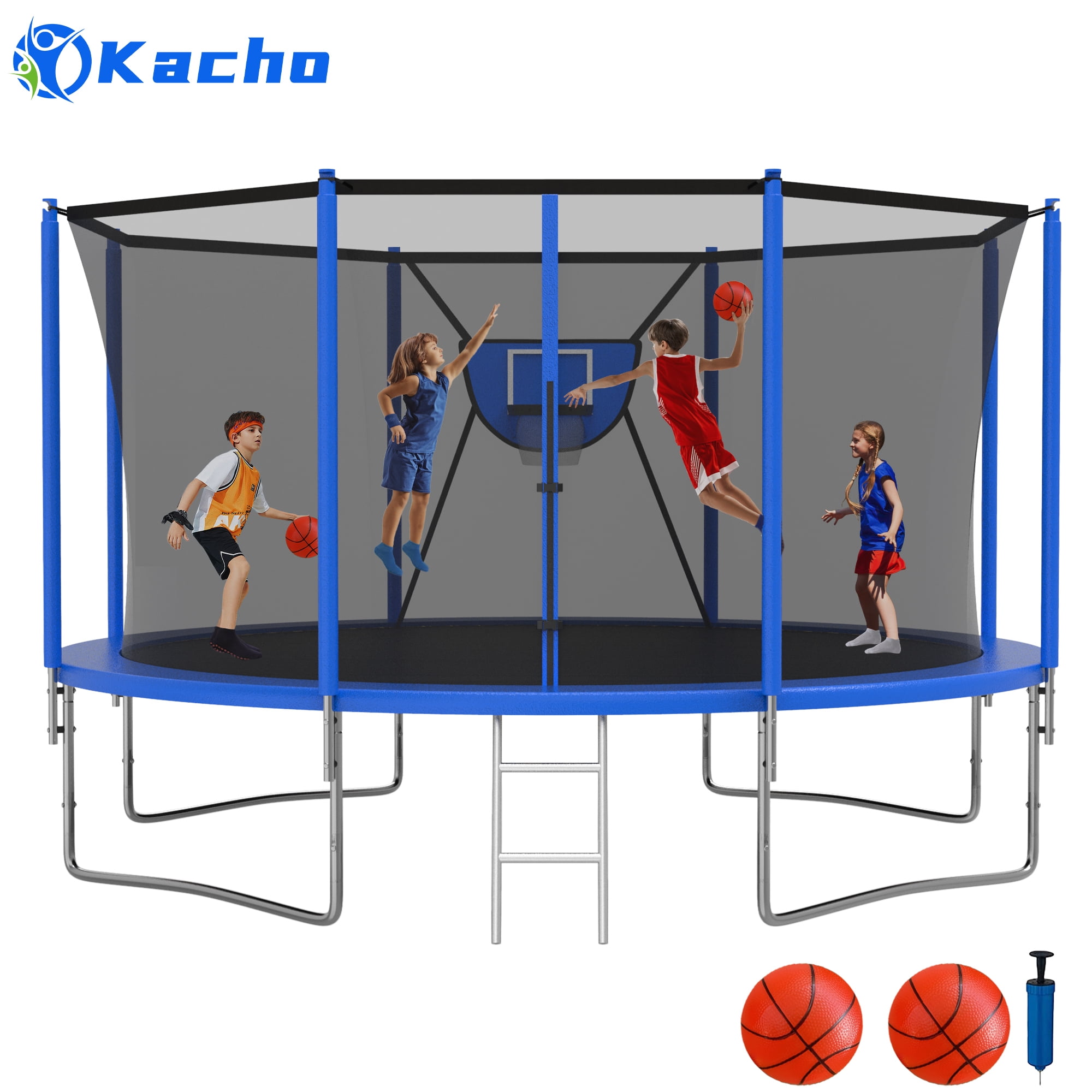Kacho Trampoline 12FT 1200LBS, Trampoline for Adults and Kids, No Gap ...