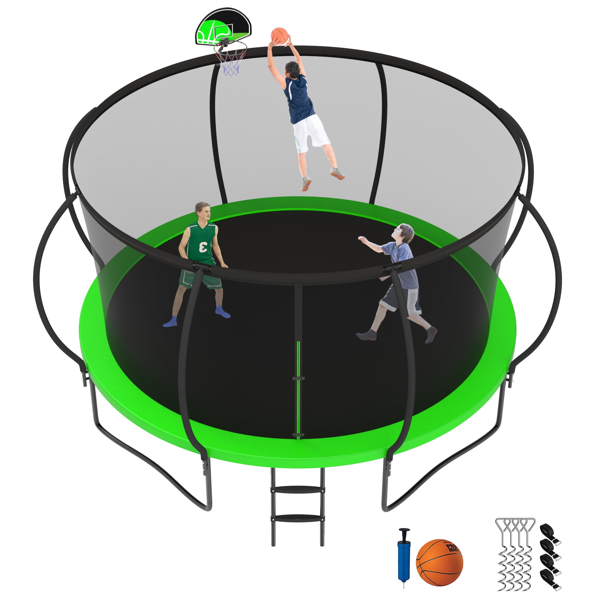 Kacho Trampoline, 12FT Trampoline for Adults and Kids, 1200LBS ...
