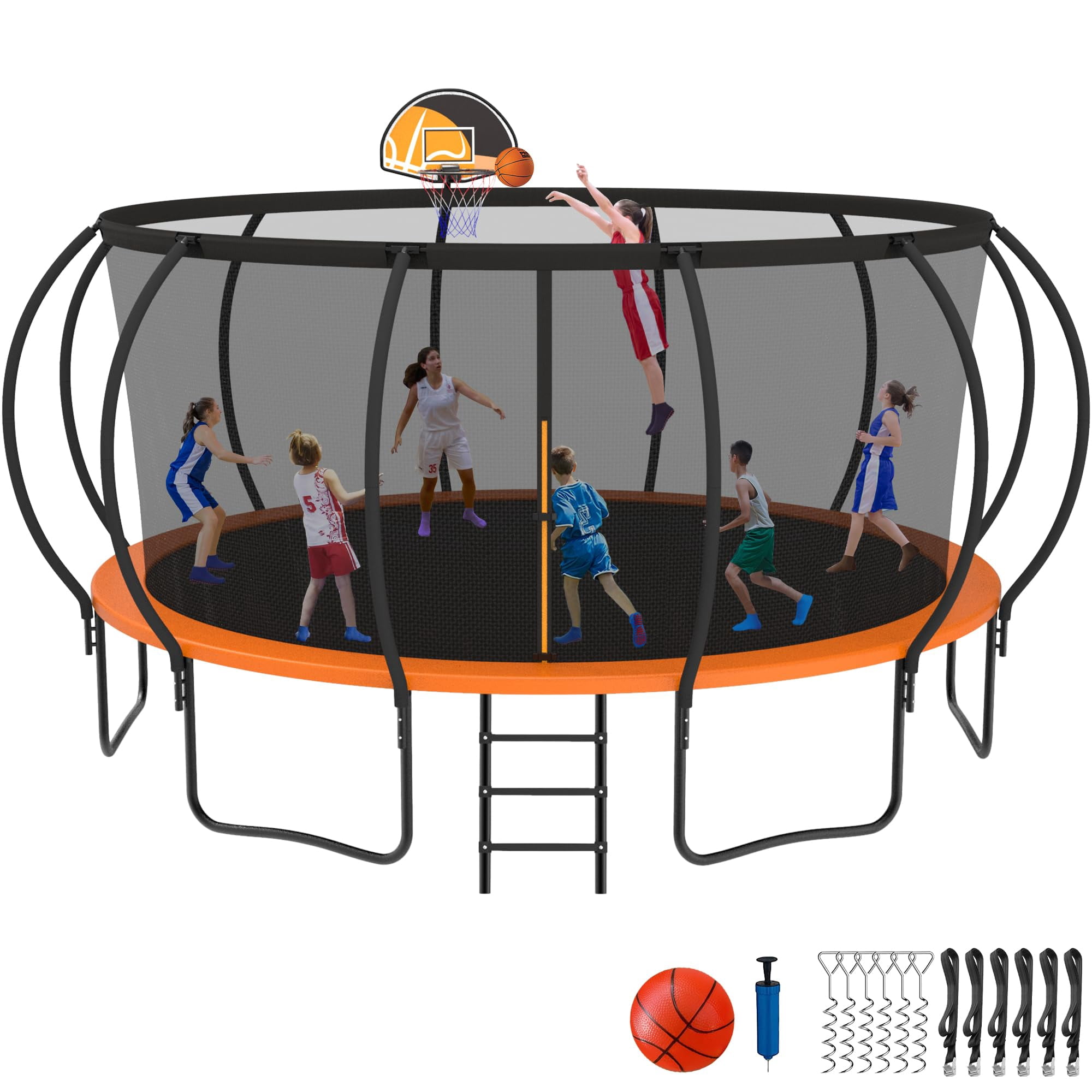 Kacho Trampoline, 12FT Trampoline for Adults and Kids, 1200LBS ...