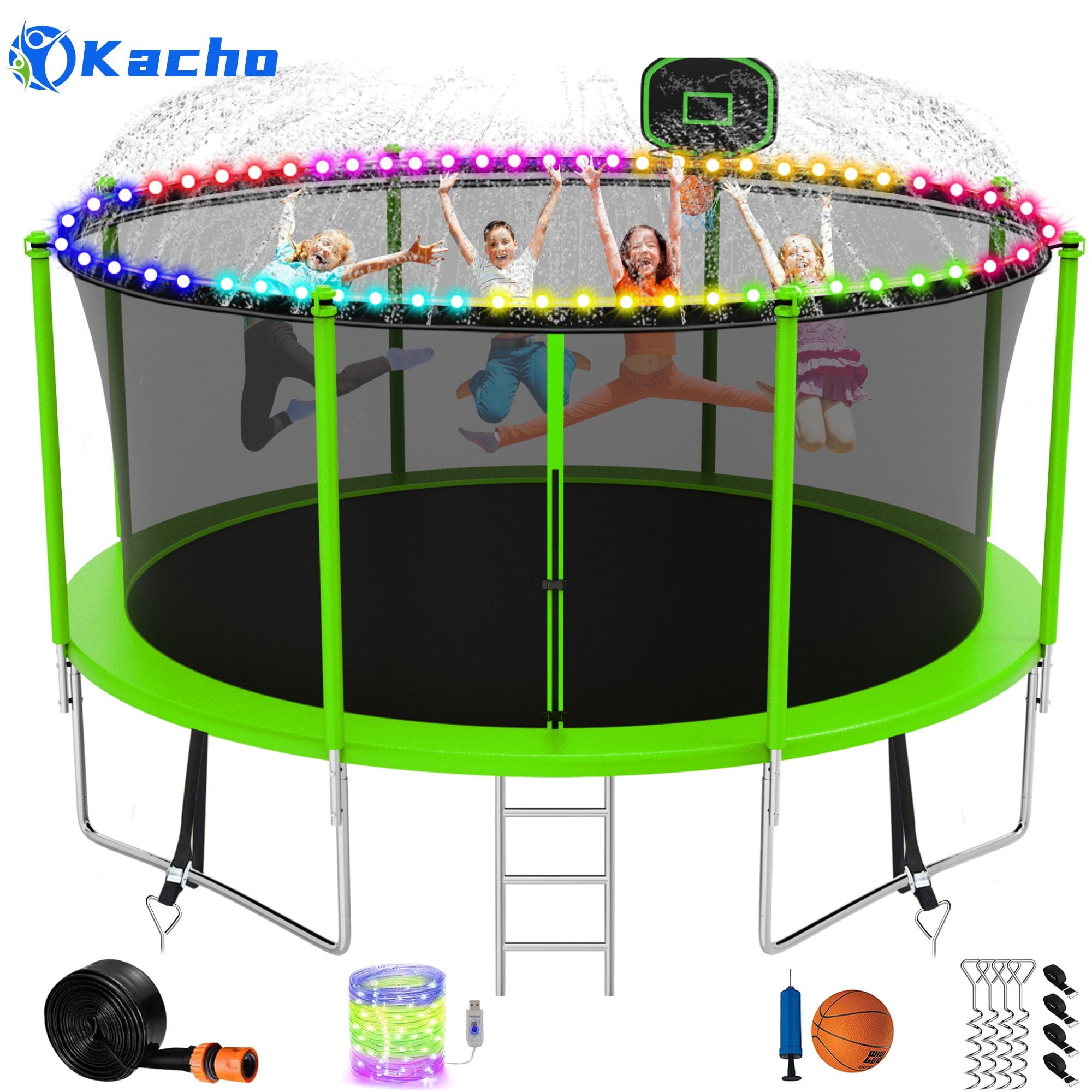 Kacho Trampoline 14FT, 1400LBS Trampoline for Adults and Kids, Heavy ...