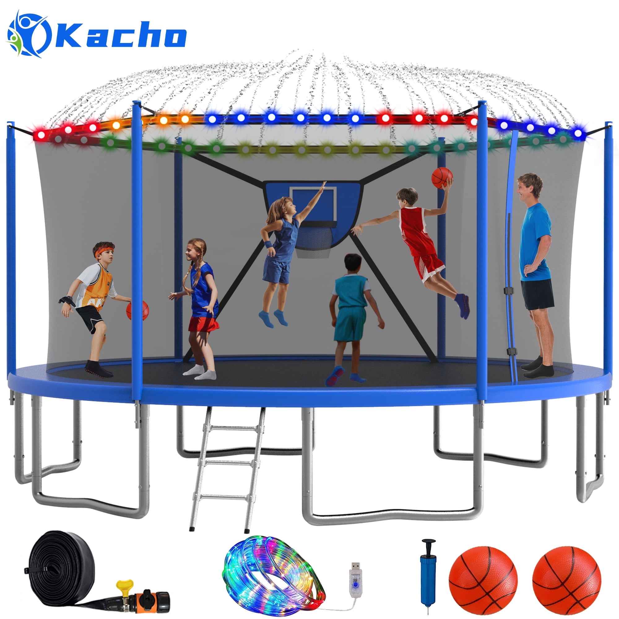 Kacho Trampoline for Kids, Trampoline 10FT 12FT 14FT 16FT, Heavy Duty ...