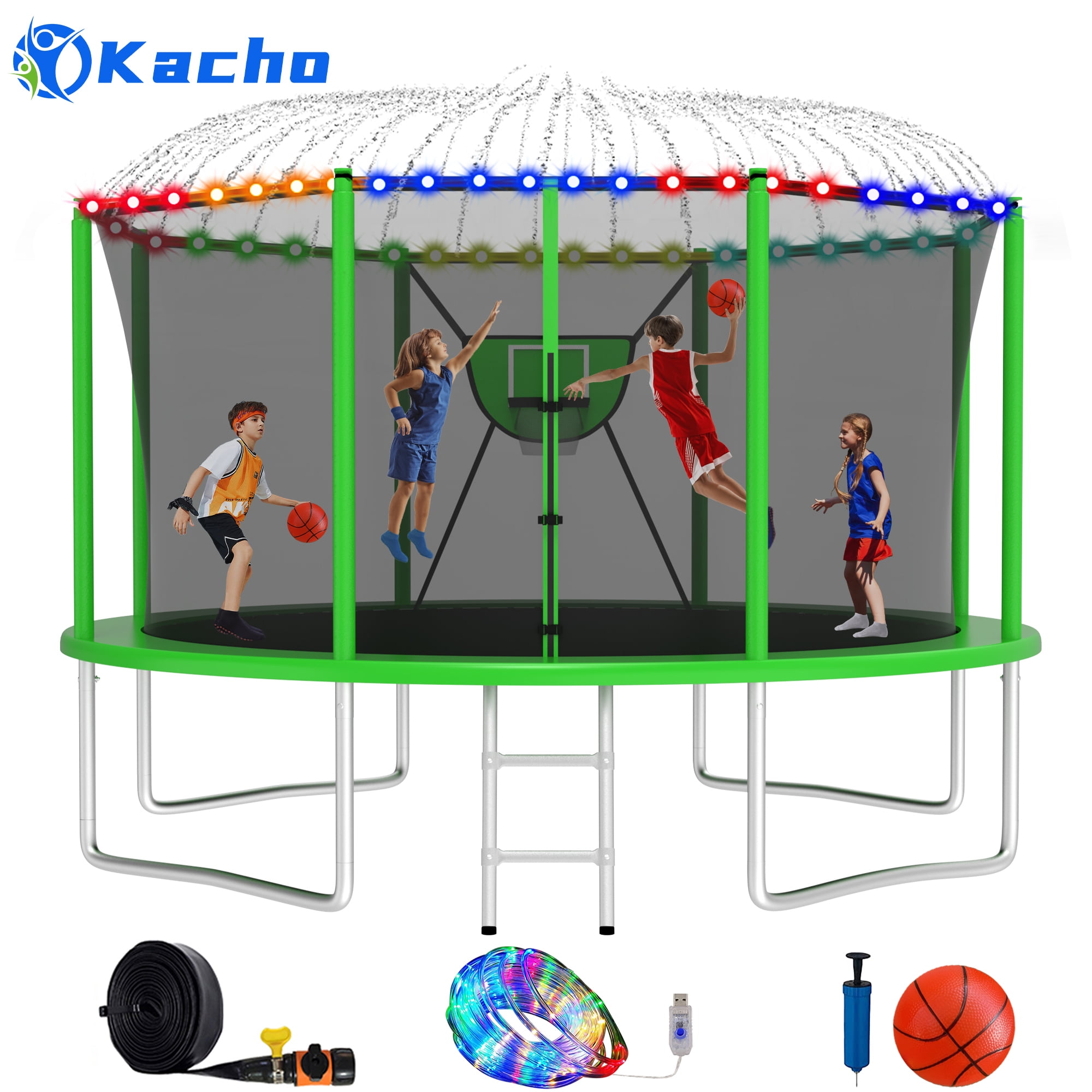 Kacho Trampoline for Kids & Adults, 10-16FT, Heavy Duty with Safety Net ...